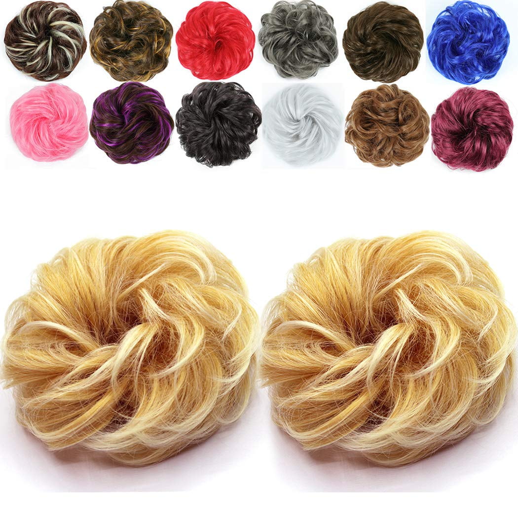 Messy Hair Bun Hair Piece 2Pcs Curly Hair Buns Hair Piece Hair Bun ...