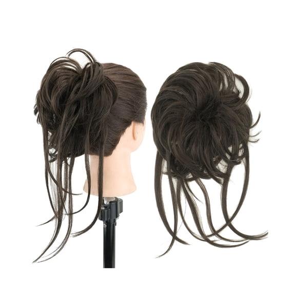 Messy Hair Bun Piece Updo Long Scrunchies Wrap Ponytail Extension Wavy ...