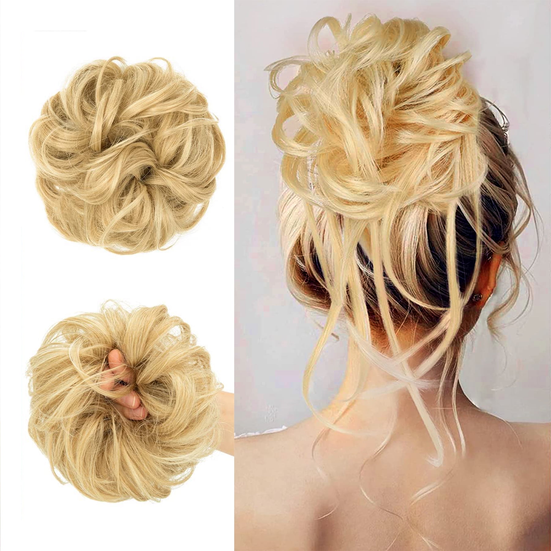 Messy Hair Ring Bun Wavy Wig Scrunchies for Women and Girl,Curly ...