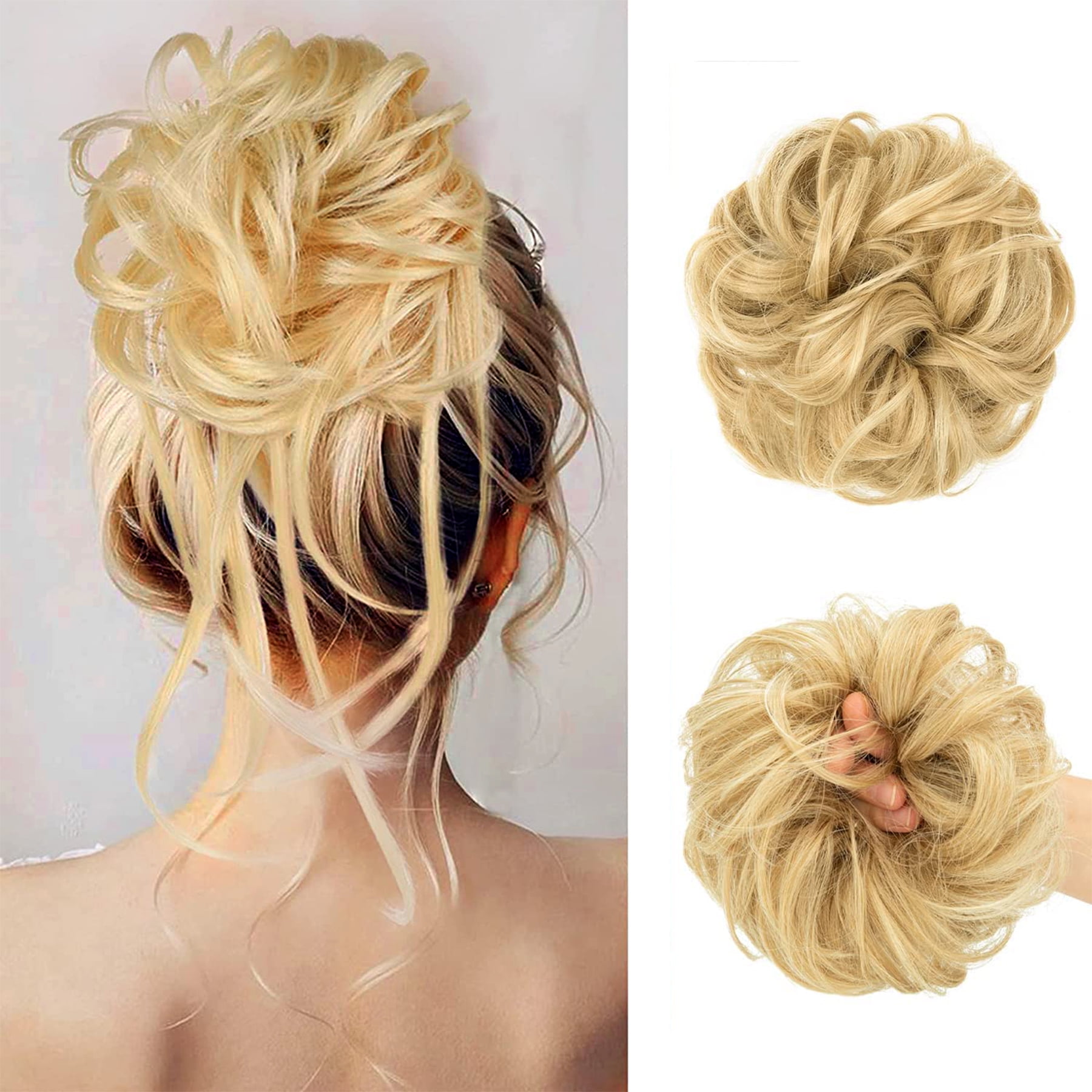 Messy Hair Ring Bun Wavy Wig Scrunchies for Women and Girl,Curly ...