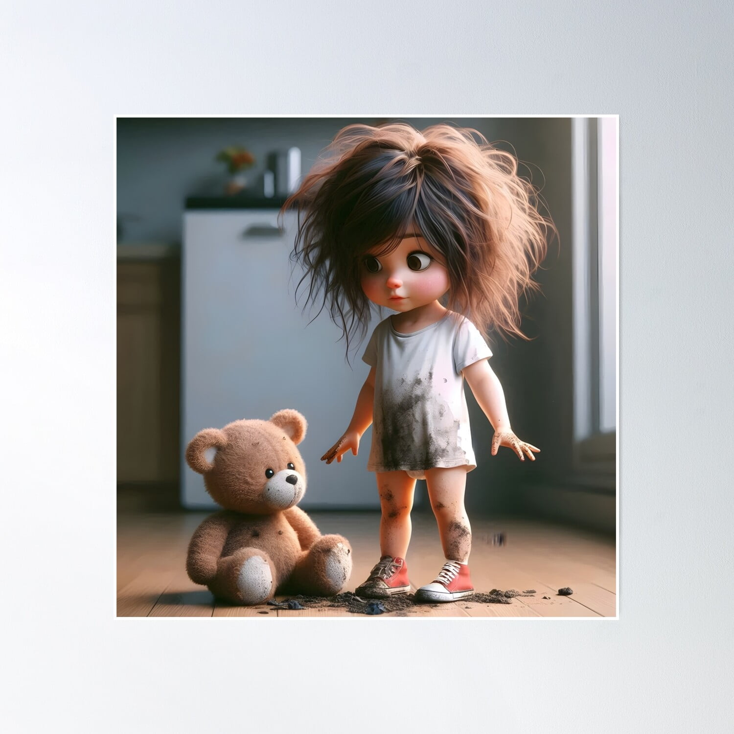 Messy Kids 02 - Adorable Ai Art Print Poster Wall Art, Modern Wall ...