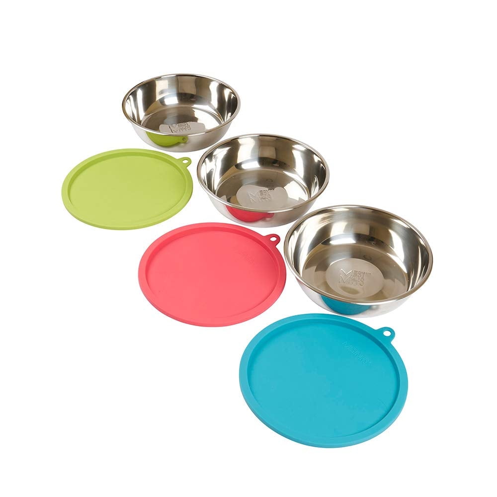 Messy Mutts 6-Piece Set | Three Stainless Steel Bowls and Three ...