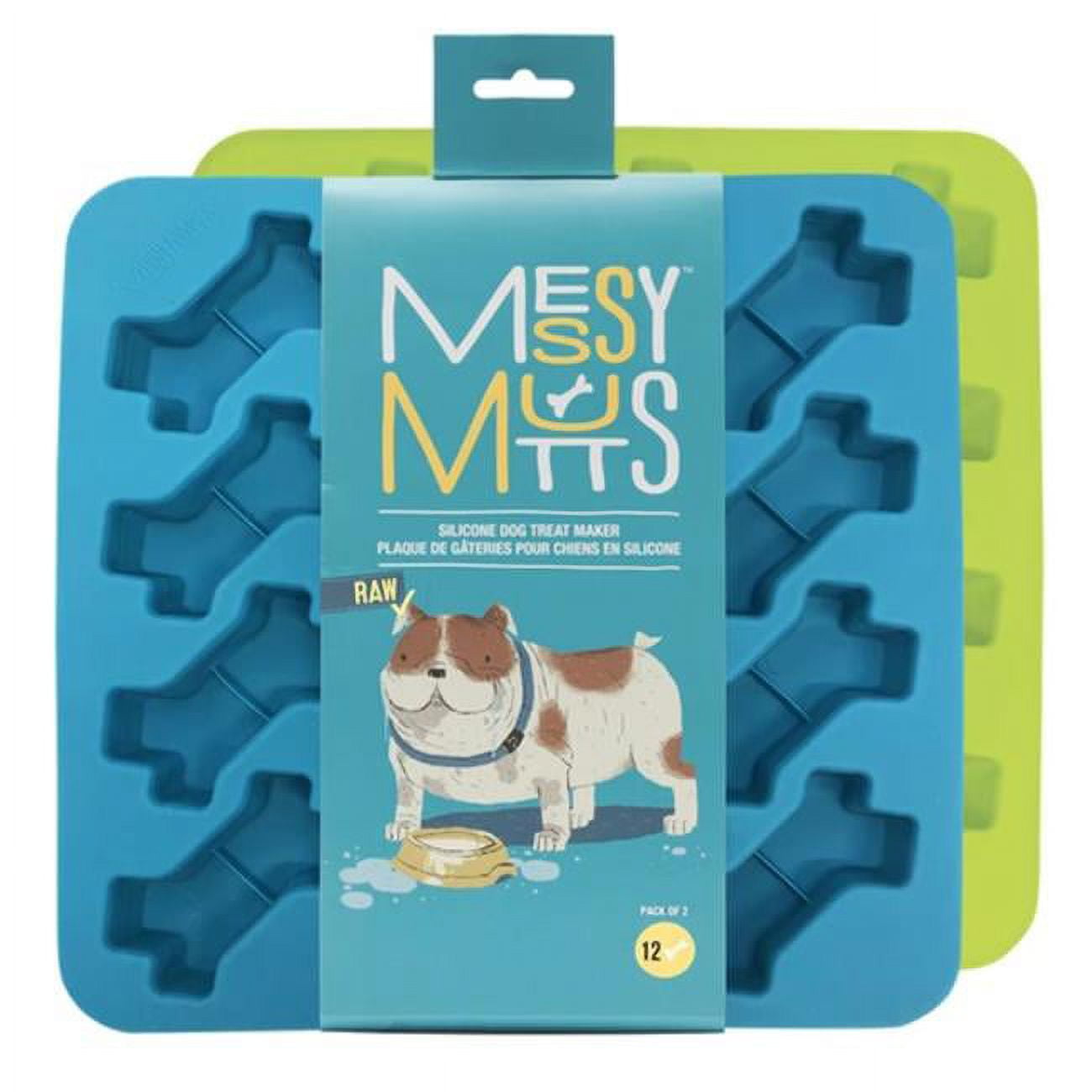 Messy Mutts Silicone Bake & Freeze Dog Bone Treat Maker, Pack of 2 ...