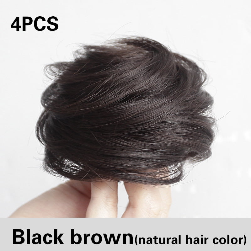 Messy hair bun, curly hair loop, synthetic donut, high bun hair ...