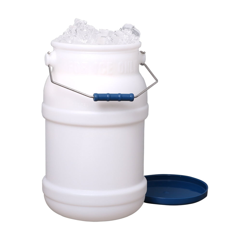 Met Lux 5 gal Round White Plastic Ice Tote - with Lid, Mounting Bracket ...