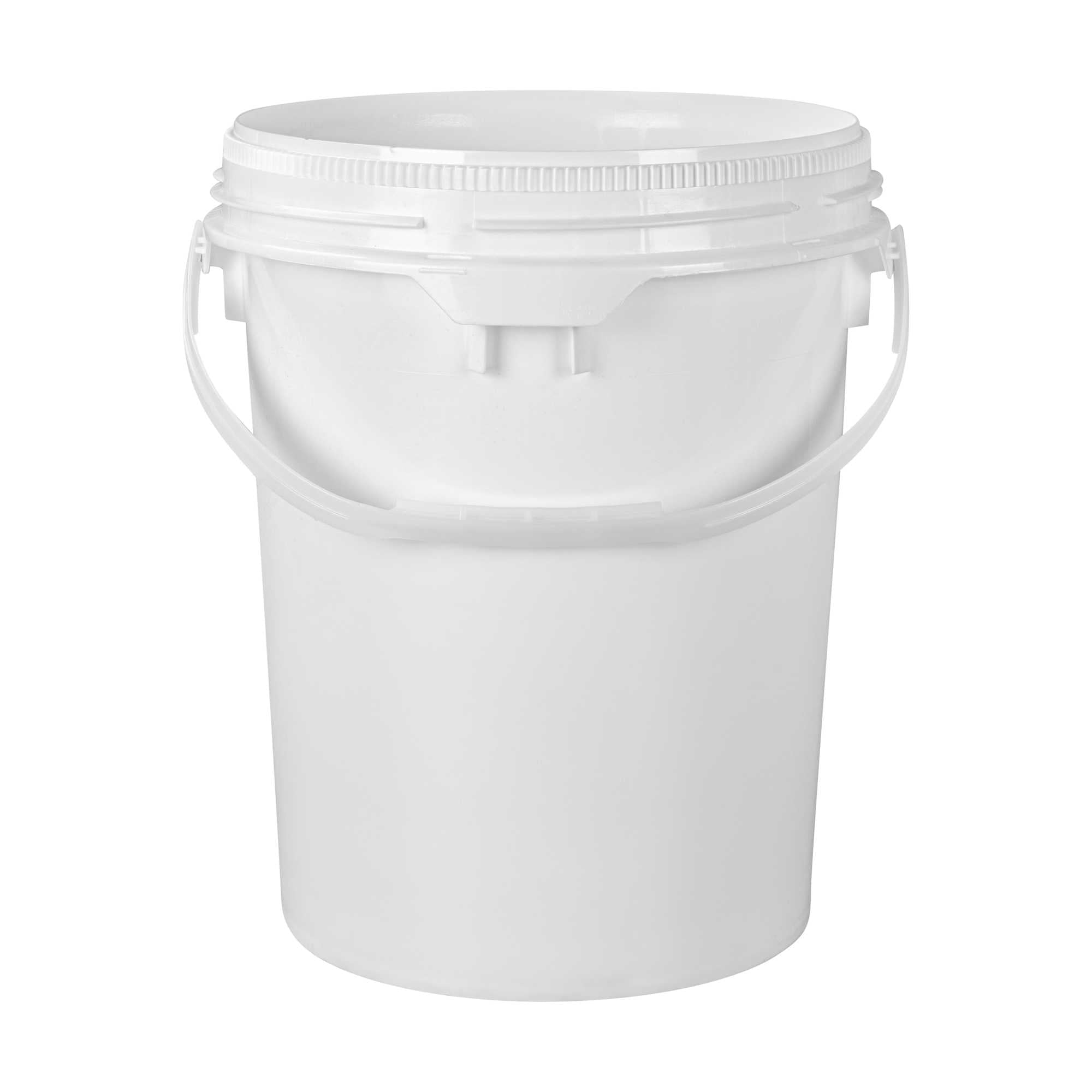Met Lux 5 gal Round White Plastic Screw Top Pail - UN Rated - 11 1/4" x ...