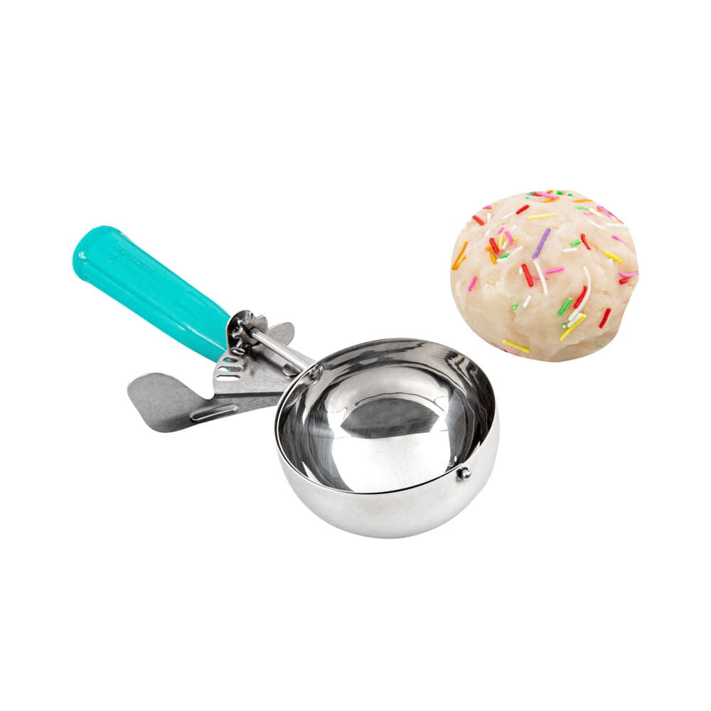 Met Lux 6 oz Stainless Steel #5 Portion Scoop - with Teal Handle - 1 ...