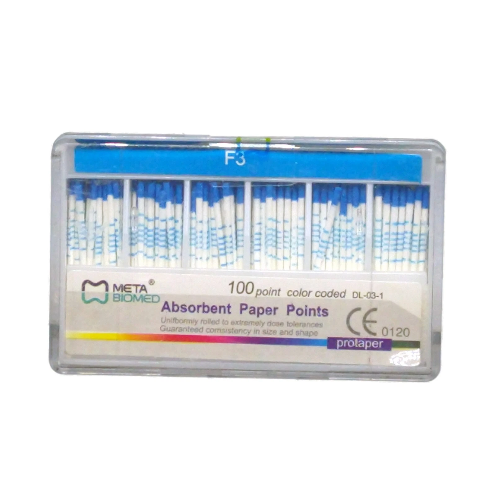 Meta Biomed Dental Paper Points F3 Blue Taper 100 pcs Endodontic ...