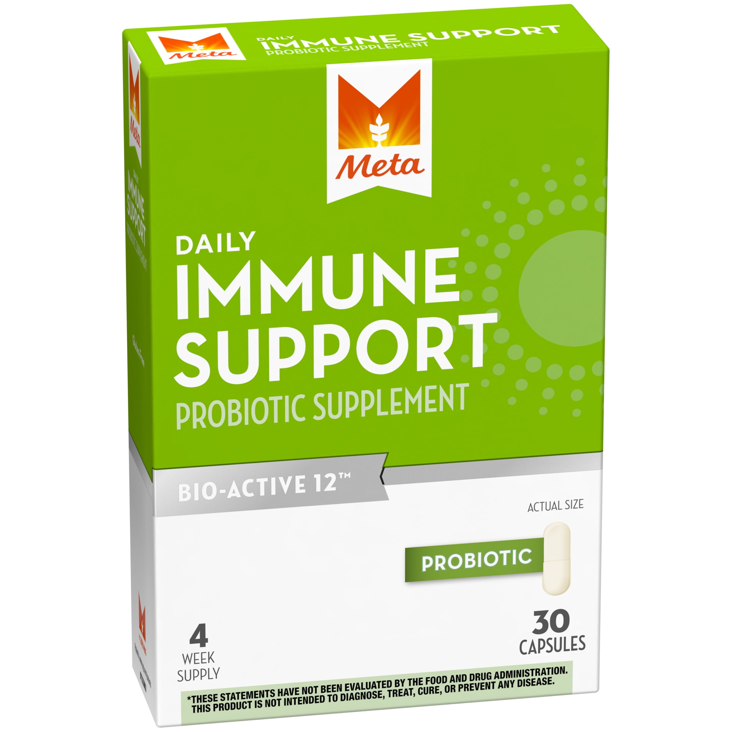 Meta Daily Immune Support Capsules Probiotic Supplement 30ct - Walmart.com