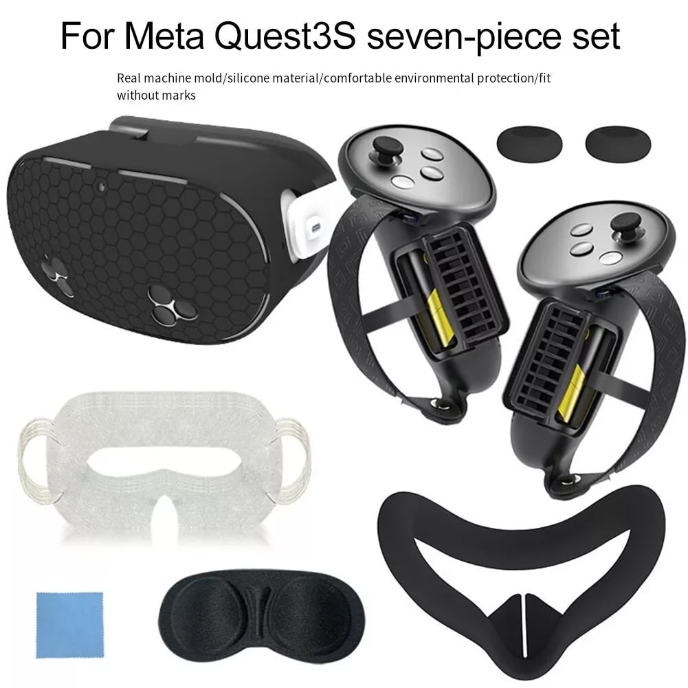 for Meta Quest 3S Accessories, Quest 3S VR Silicone Face Mask, VR Shell ...