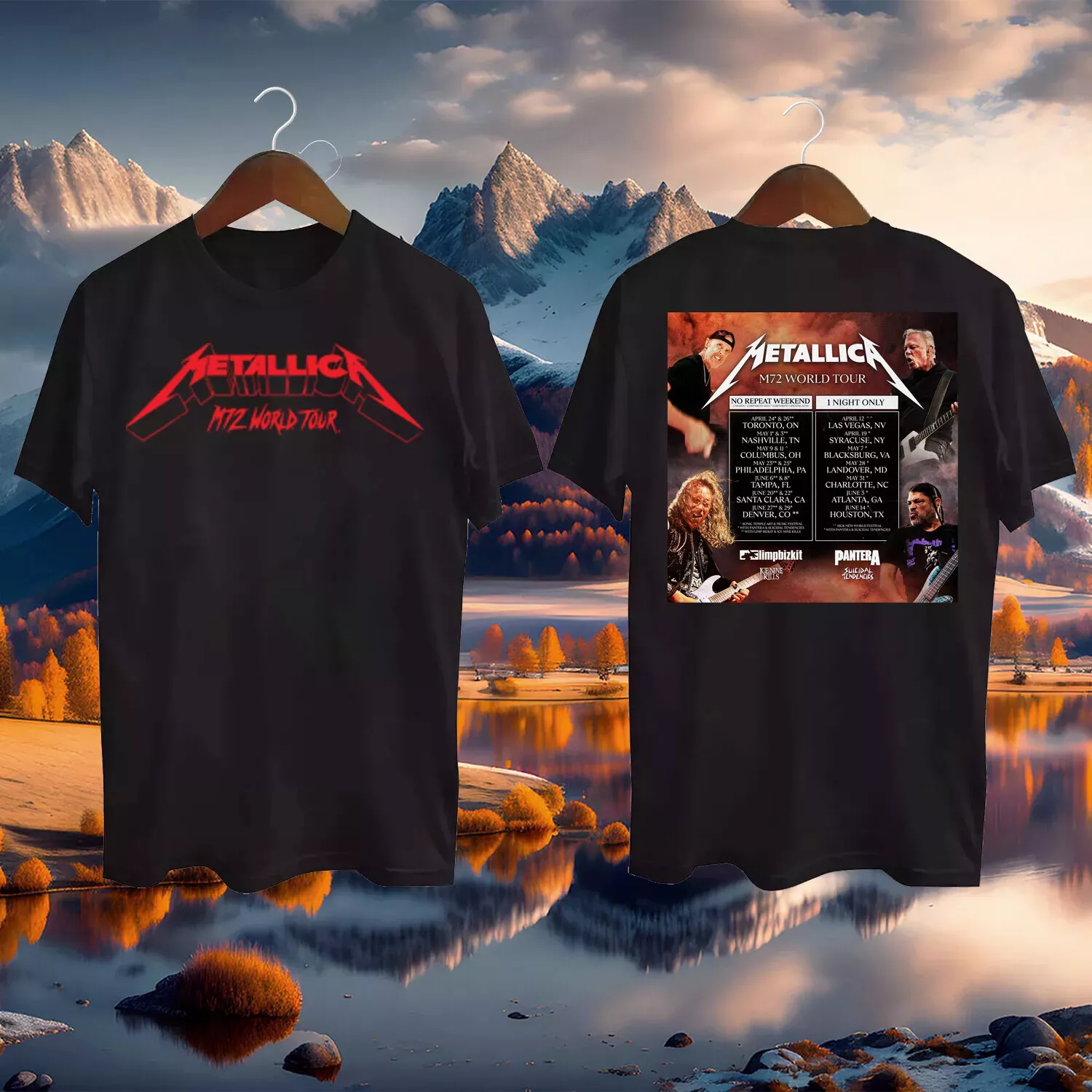 Meta.llica M72 World Tour Schedule Extends Into 2025 T-Shirt - Walmart.com
