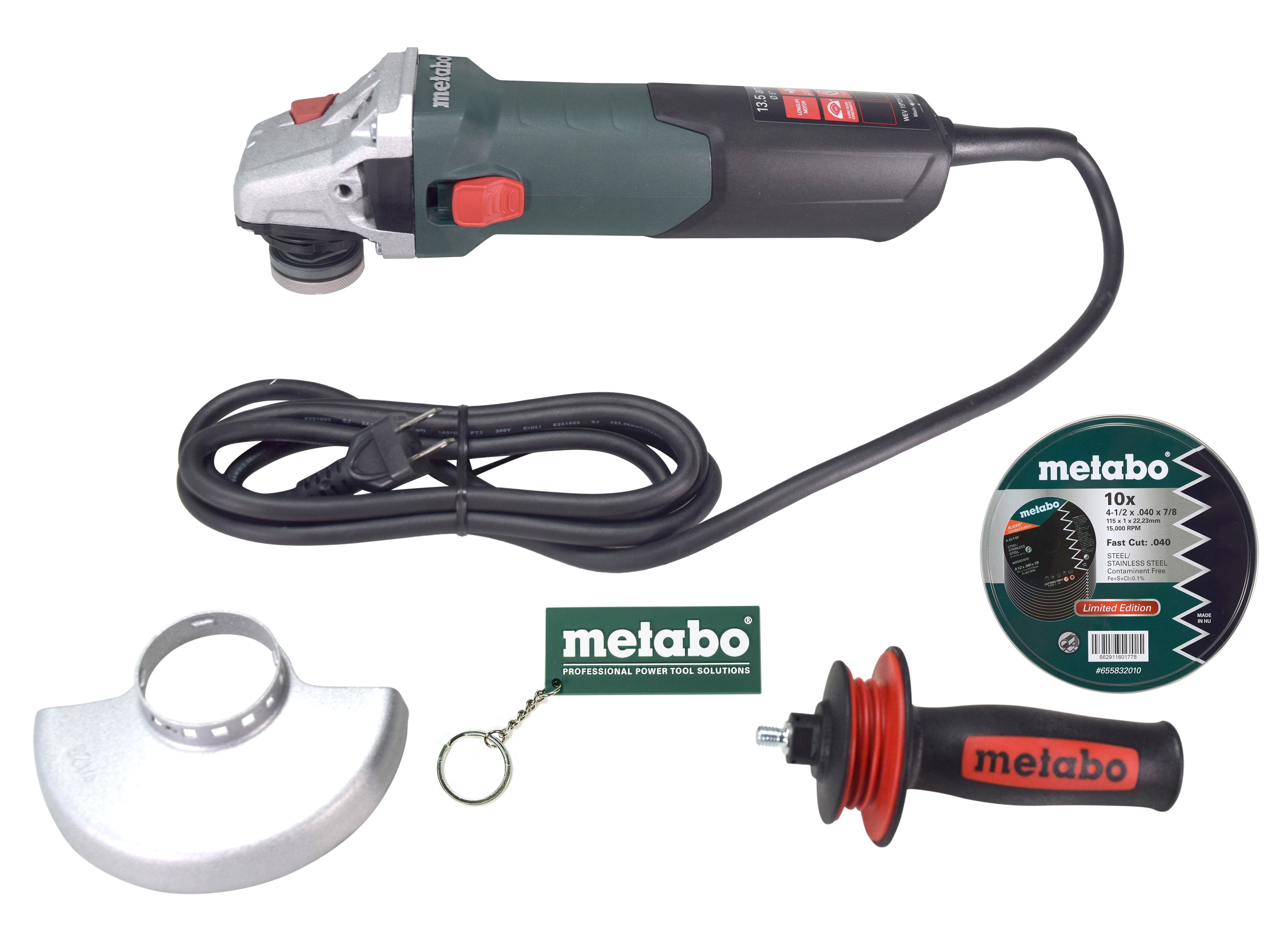 Metabo 600468420 WEV 15-125 Quick 5" Variable Speed Angle Corded ...