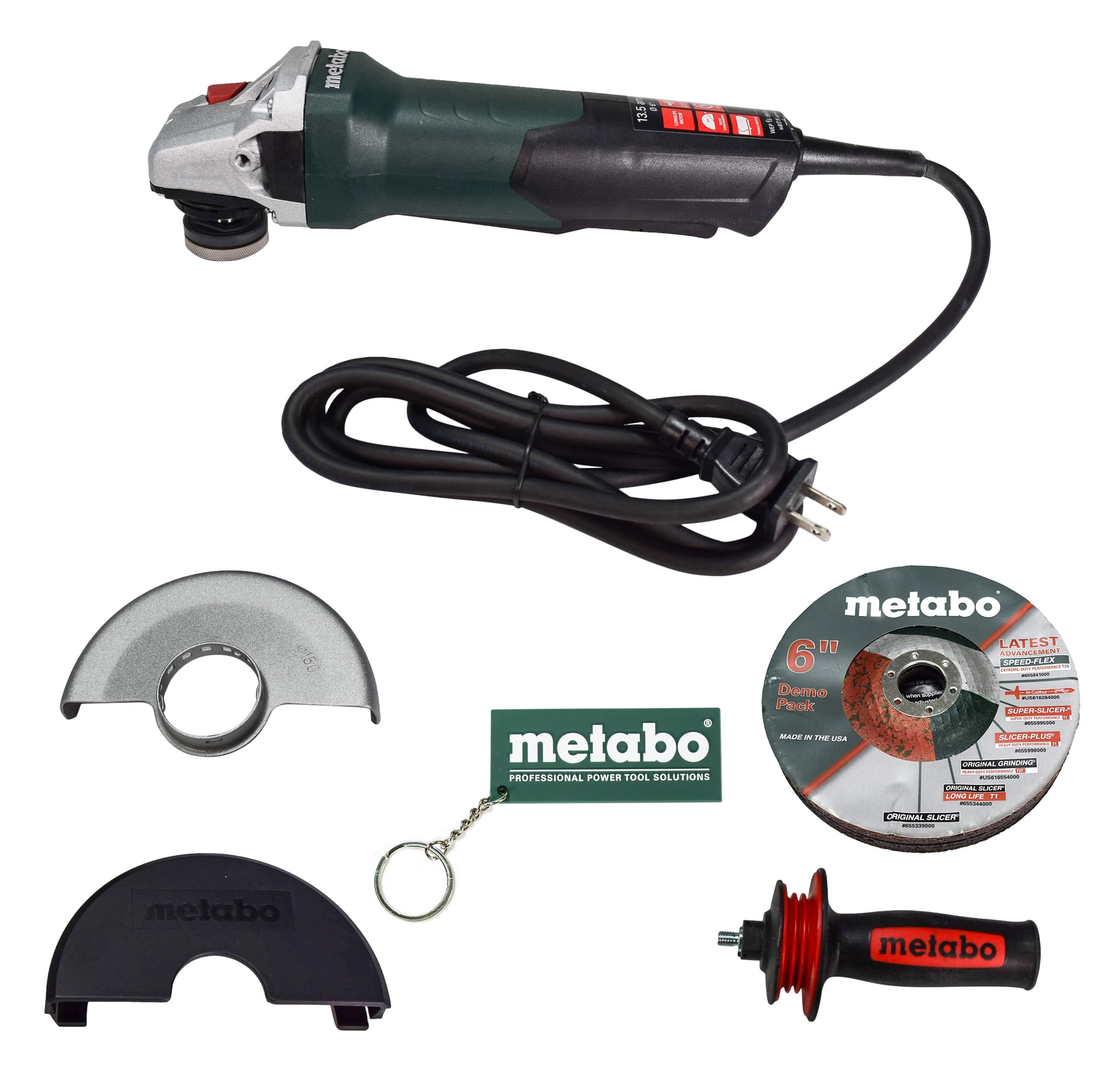Metabo 600488420 WEP 15-150 Quick 6" Angle Grinder with 6" Variety Pack ...