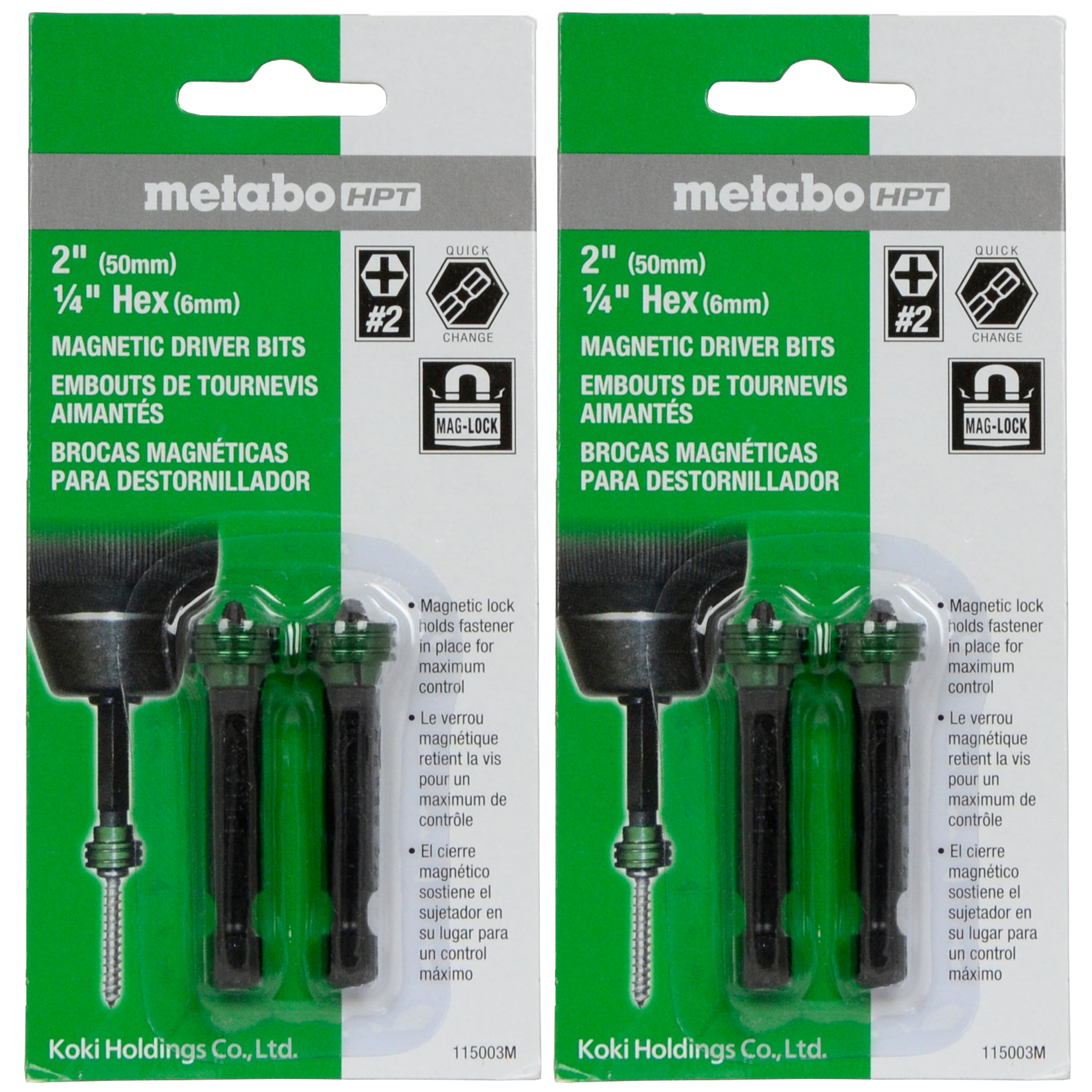 Metabo HPT 115003 No. 2 Phillips Magnetic Driver Bit, Durable S2 Steel ...