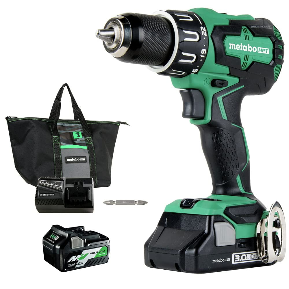 Metabo HPT 18V Cordless Hammer Drill | Includes Two Batteries | 1-36V ...