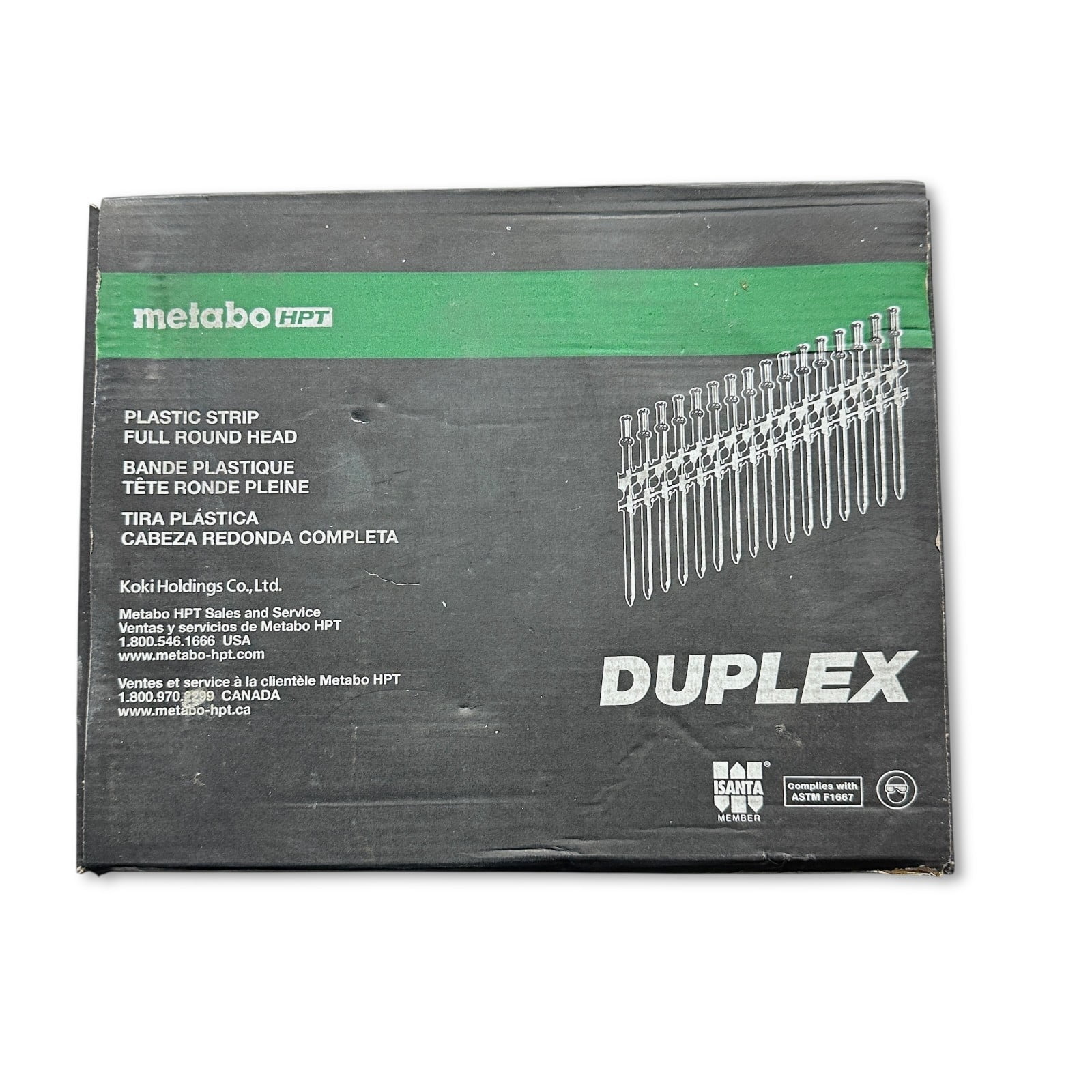 Metabo HPT 50312-16D 3-1/2" 21 Dg Plastic Strip Collated Duplex Nails ...