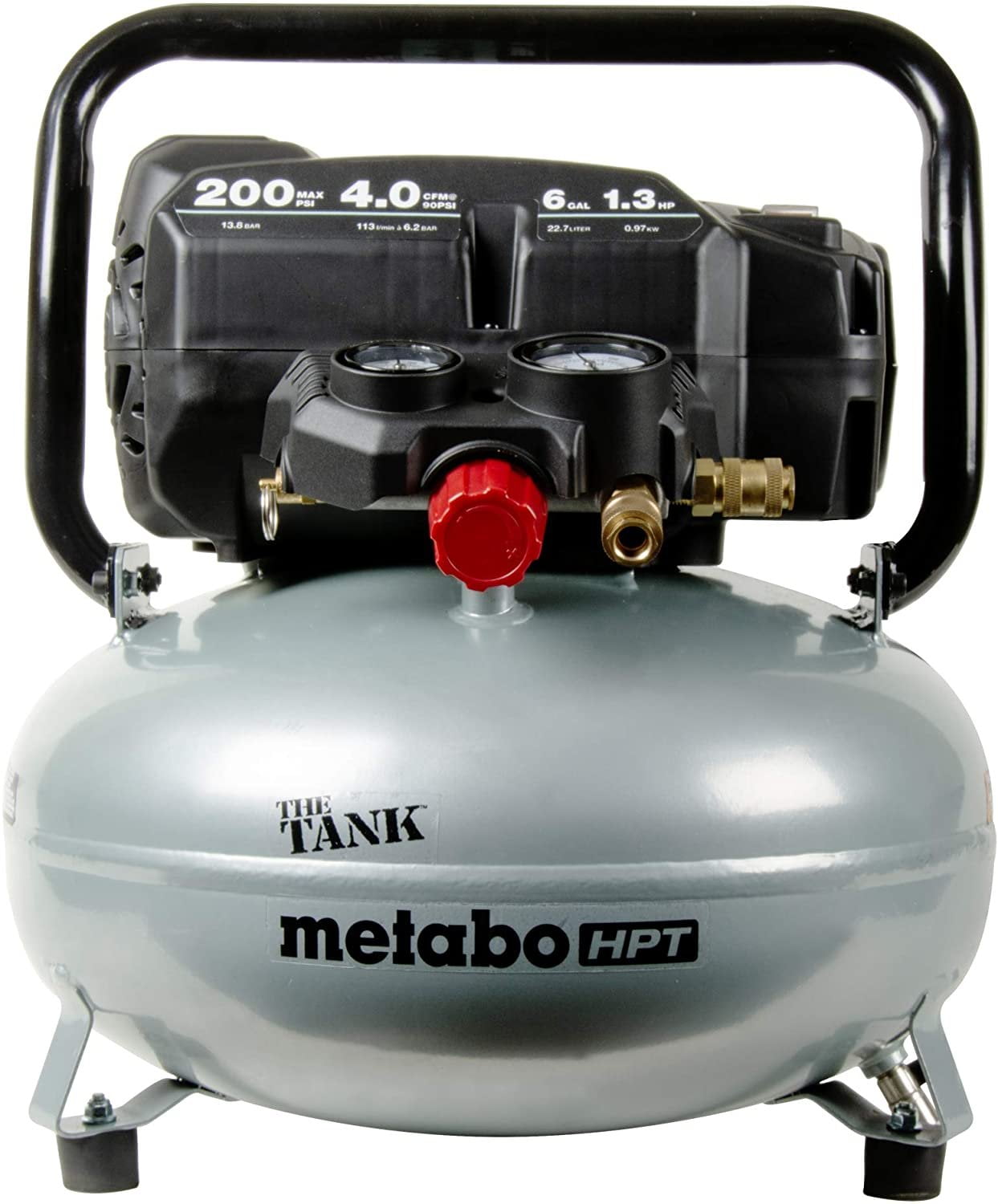 Metabo HPT 6 Gallon Pancake Air Compressor, 200 PSI, Lightweight ...
