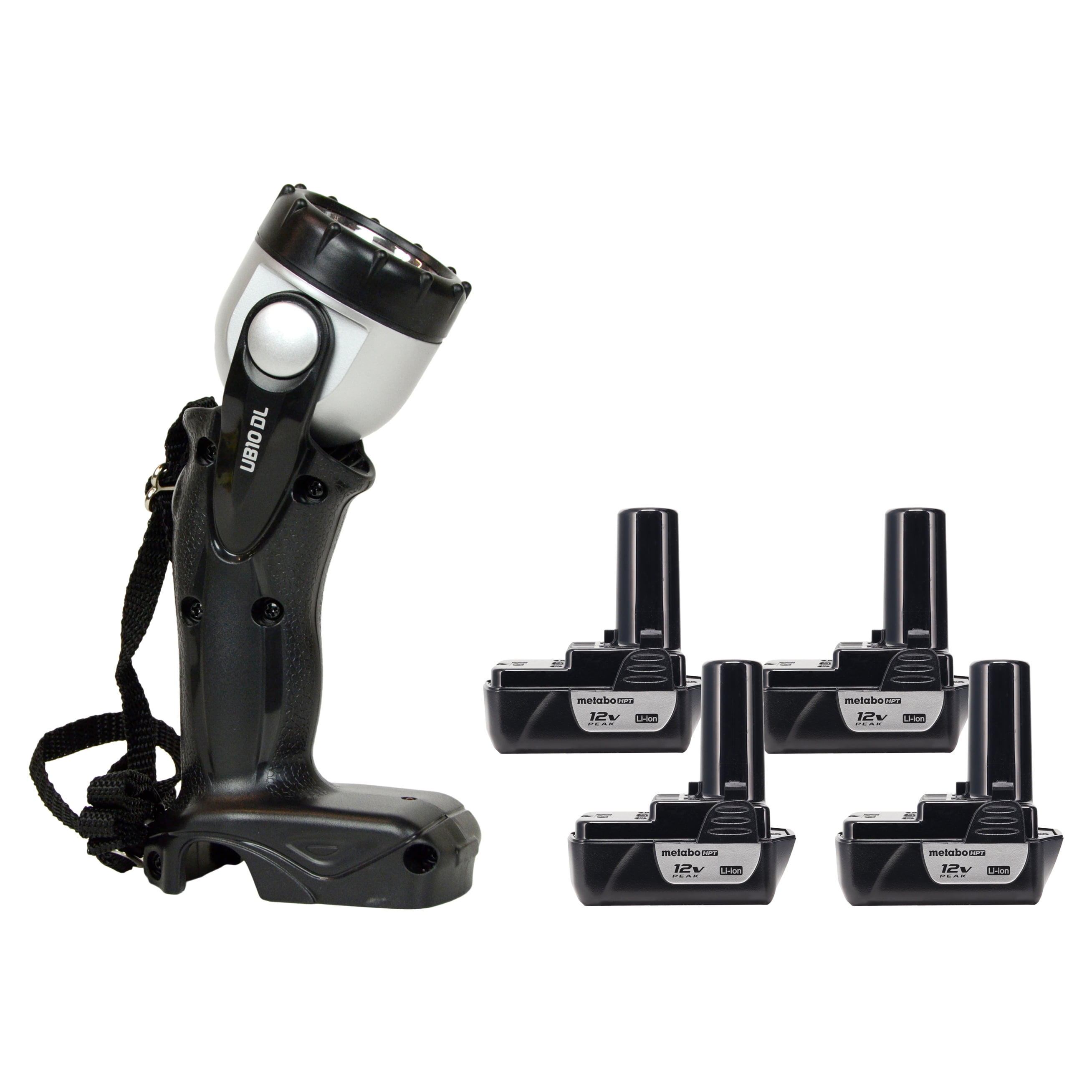 Metabo HPT UB10DL 12V Flashlight w/ (4) BCL1015S 12V Li-ion Batteries ...