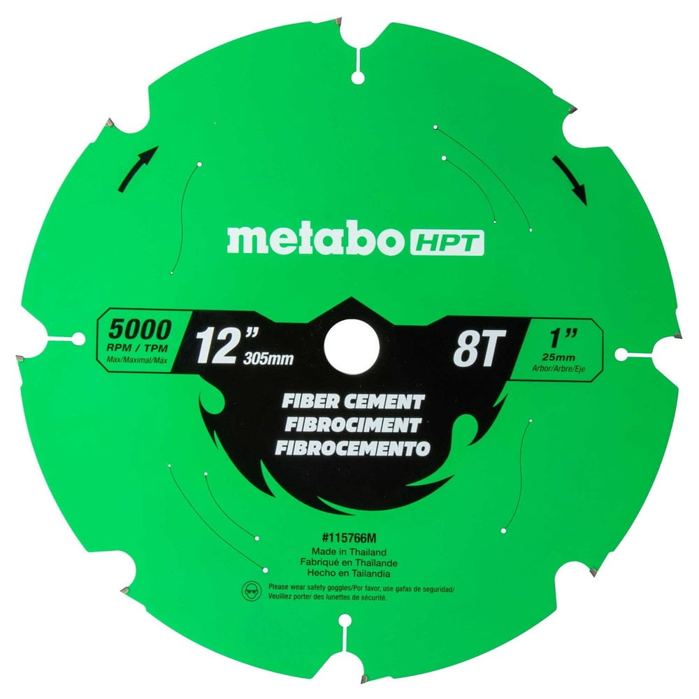 Metabo HPT 12-Inch Fiber Cement Blade, 8-Tooth, Industrial High ...