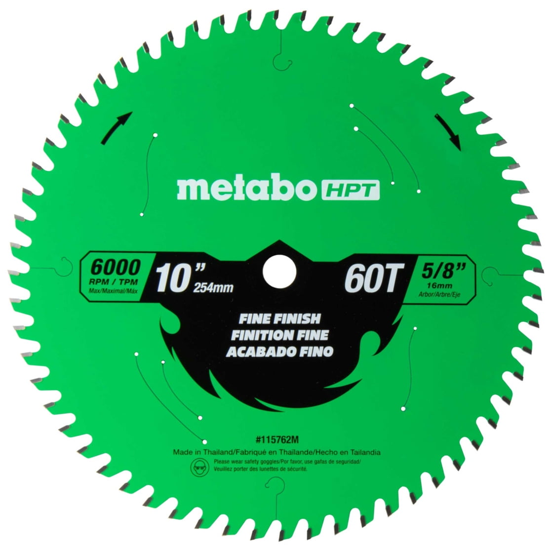 Metabo HPT 10-In Miter Saw Blade, 60-Tooth, 115762M - Walmart.com