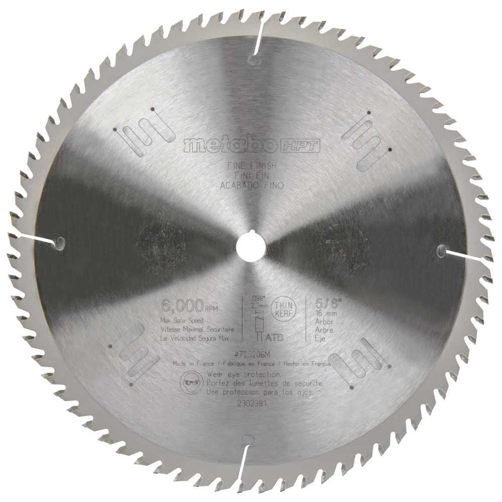 Metabo Hpt Finish Miter Saw Blade 72T Tungsten Carbide Tipped 10In Atb ...