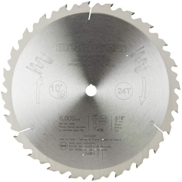 Metabo Hpt Miter/table Saw Blade 10In 24T Tungsten Carbide Tipped ...