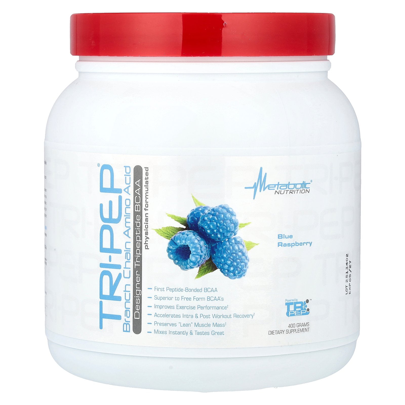 Metabolic Nutrition Tri-Pep®, Branch Chain Amino Acid, Blue Raspberry ...