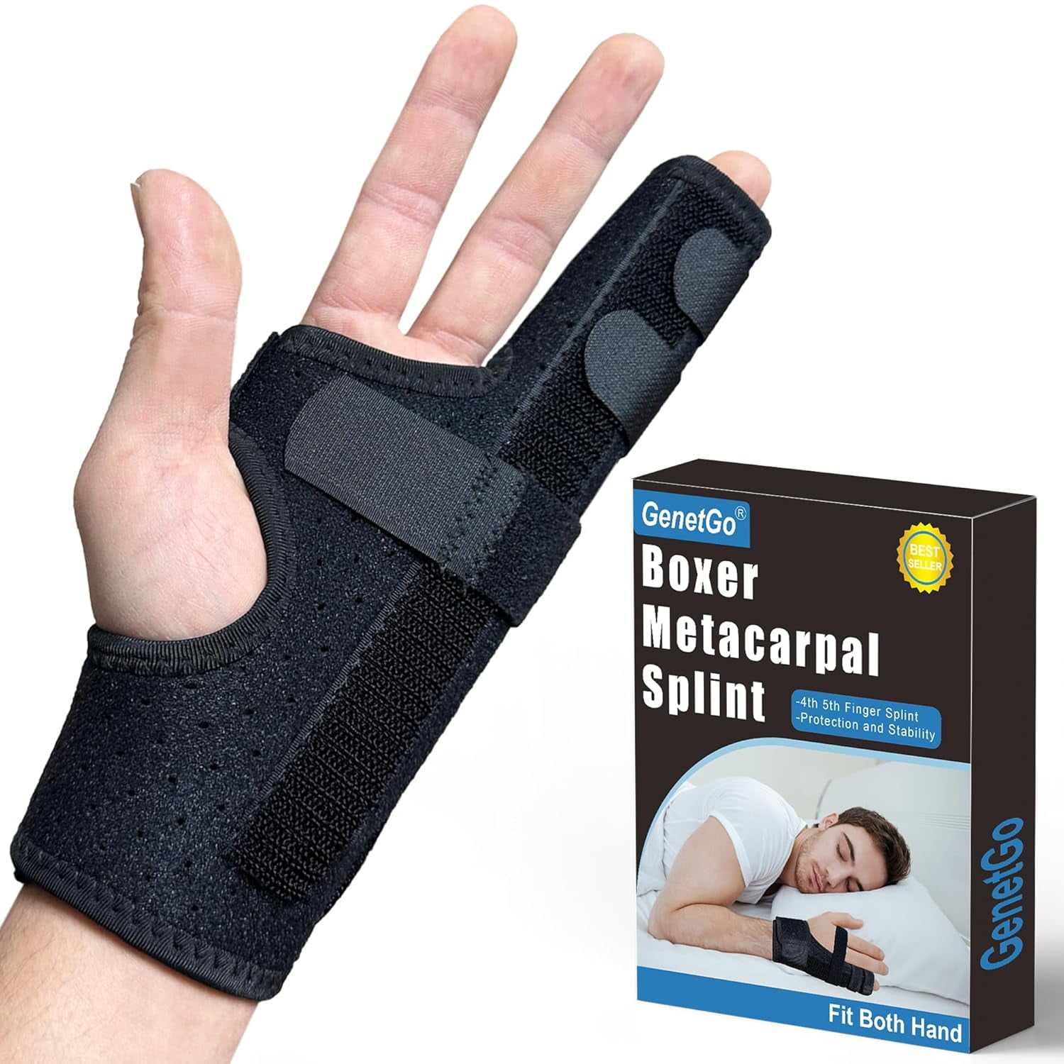 Metacarpal Finger Splint Hand Brace - Pinky Ring Finger Immobilizer For ...
