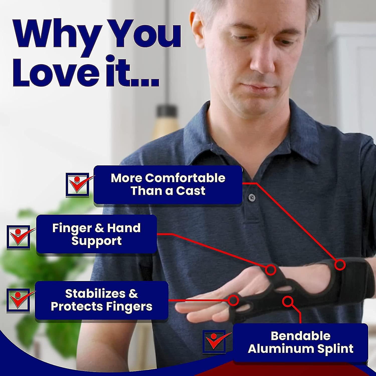 Metacarpal Left - Small/med Finger Splint Hand Brace Pinky Finger ...