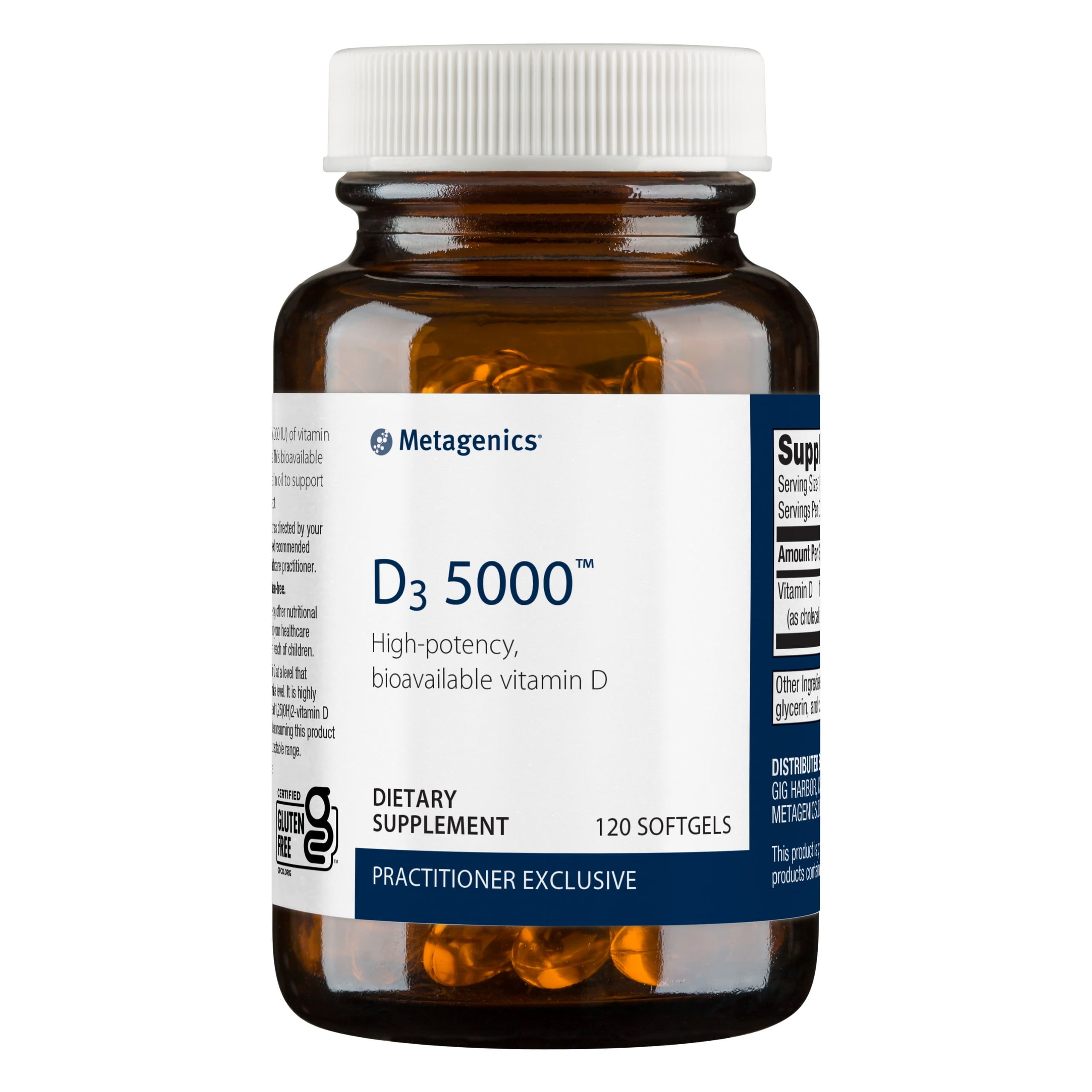 Metagenics Vitamin D3 5000, Bone & Immune Support, Heart Health, 120 ...