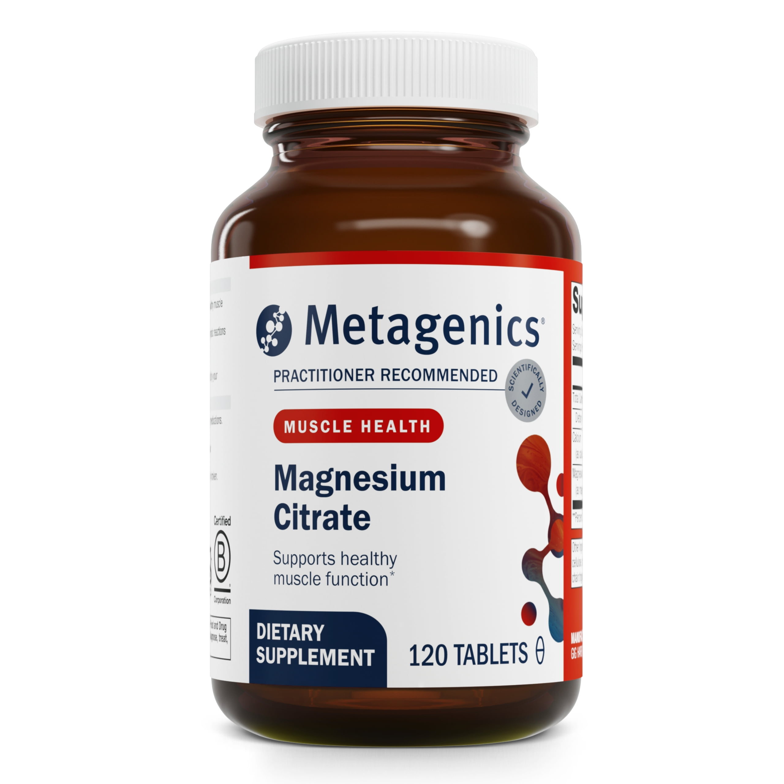 Metagenics Mag Citrate, 300mg Magnesium & 60mg Calcium, Muscle & Bone ...