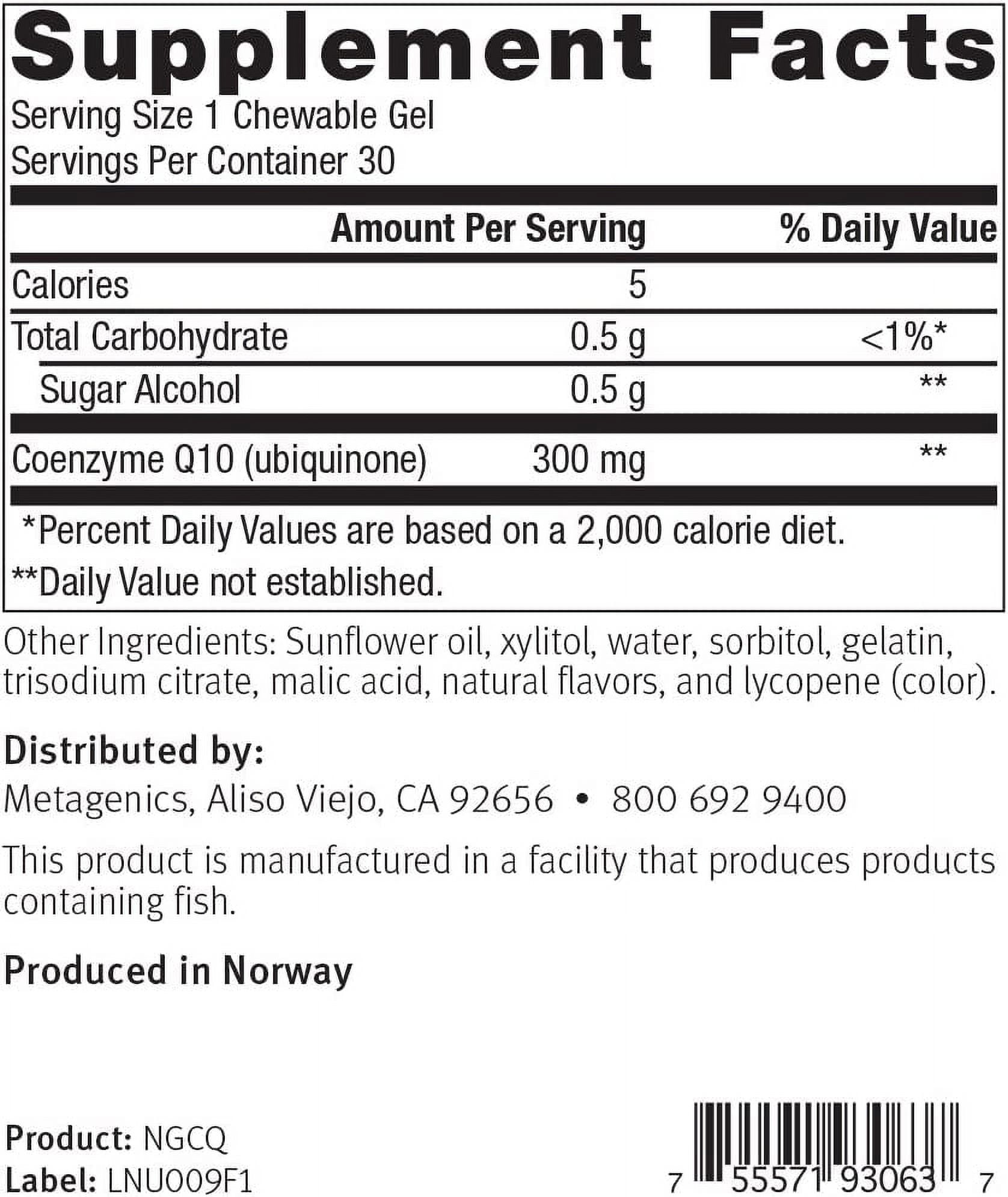 Metagenics NutraGems CoQ10 300 Highly Absorbable Coenzyme Q10 30 ...
