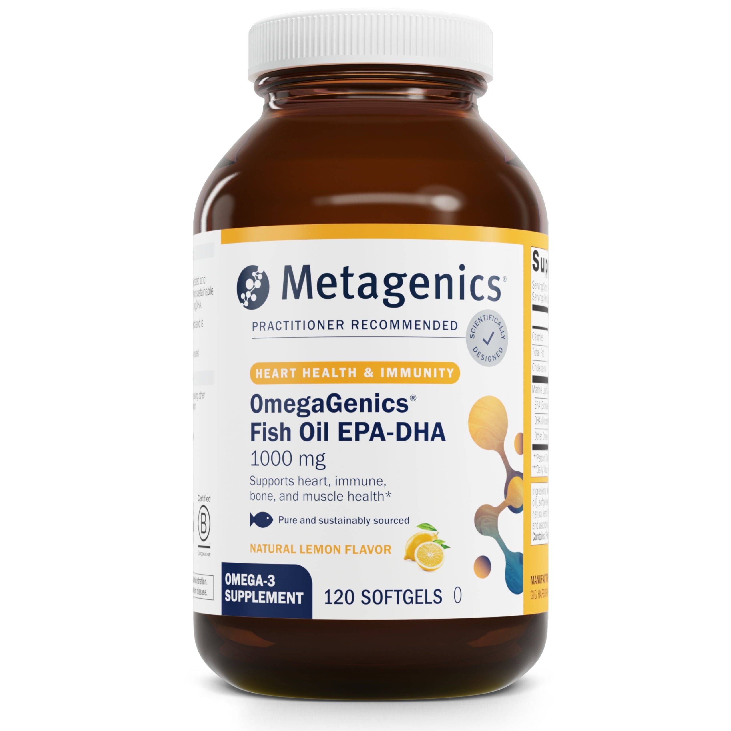 Metagenics OmegaGenics Fish Oil EPA-DHA 1000 mg - Omega-3 Fish Oil Supplement - For Heart Health ...