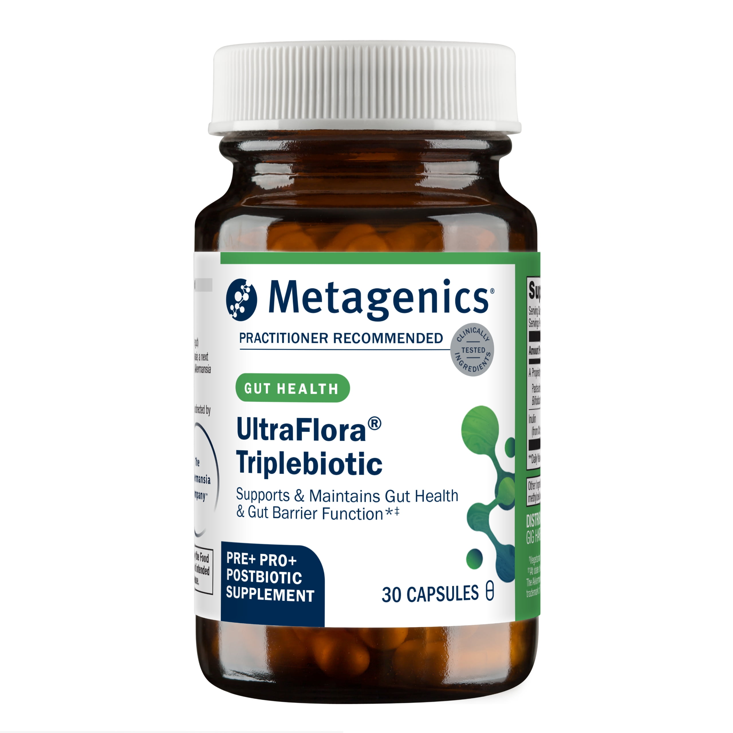Metagenics UltraFlora Triplebiotic with Akkermansia- Digestive ...