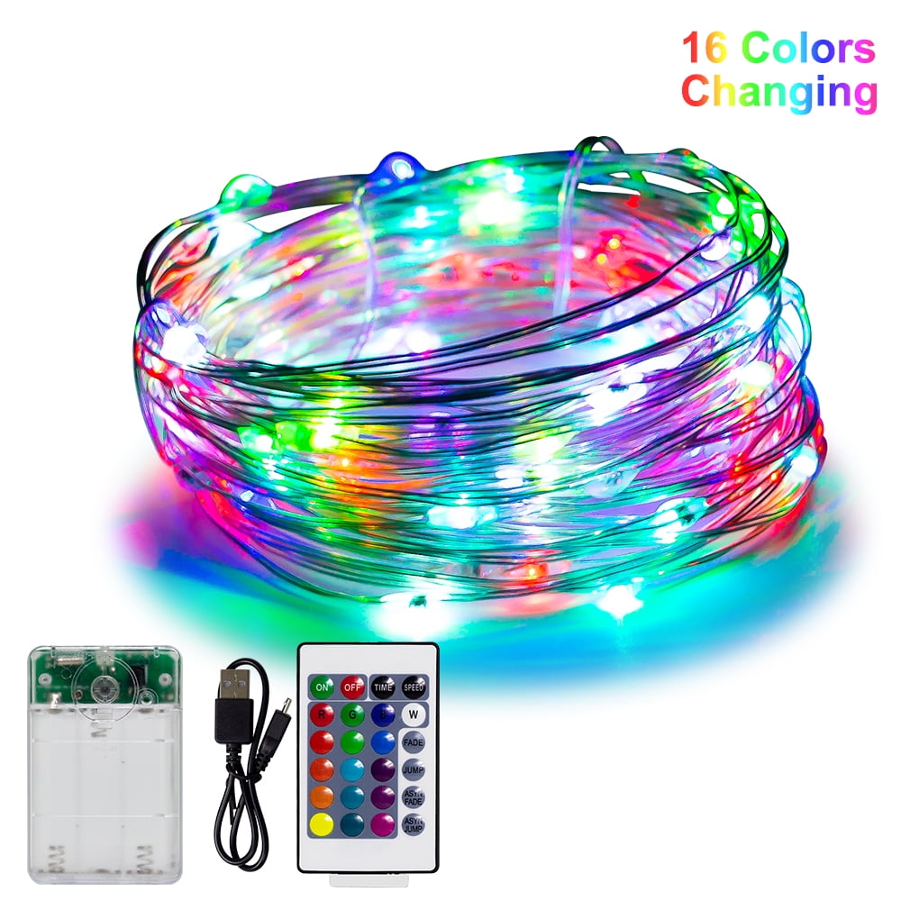 Metaku Multicolor Fairy Lights for Indoor&Outdoor Battery Operated 26ft ...
