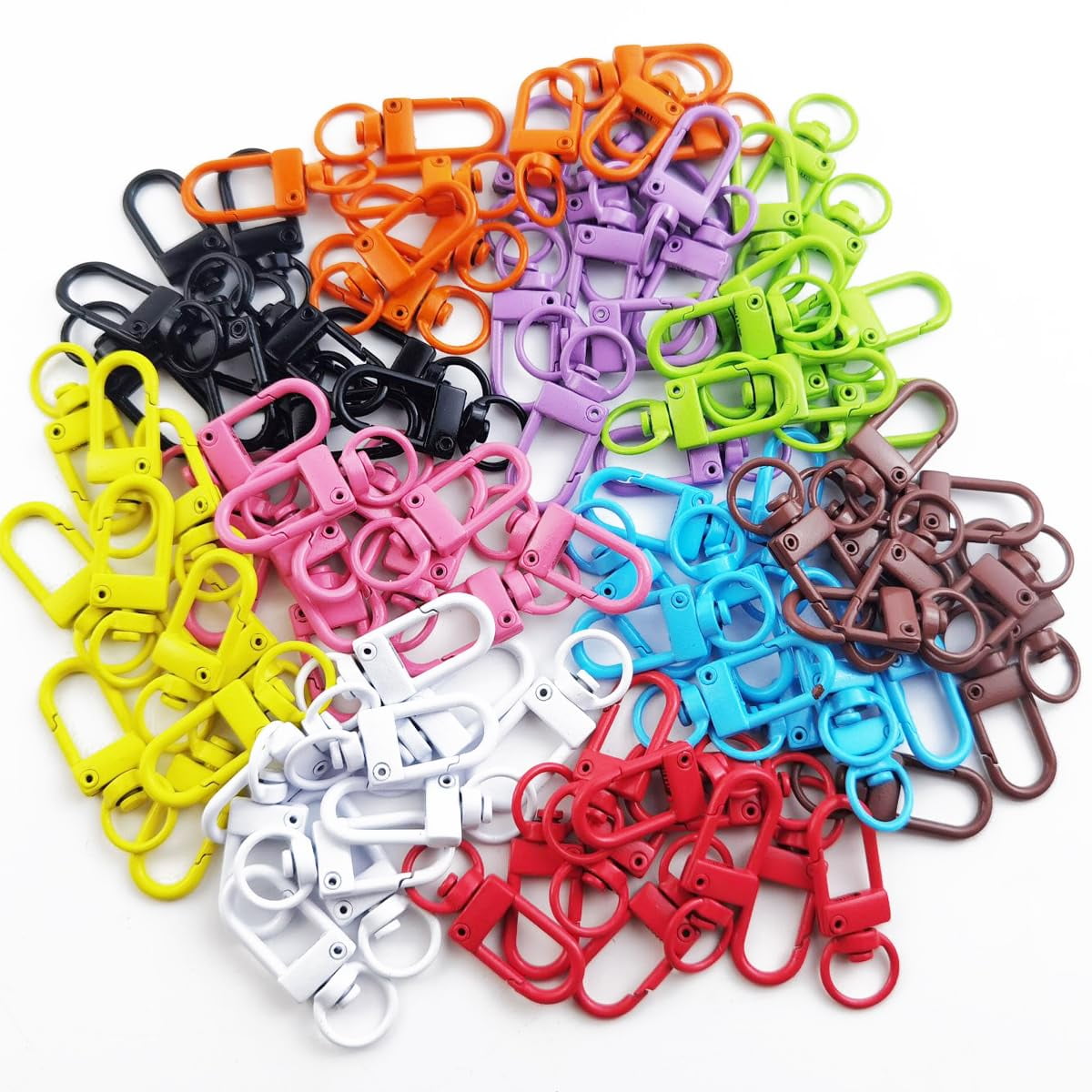 Metal 100 Pcs Colorful Lobster Claw Clasps for Keychains – 360° Swivel ...