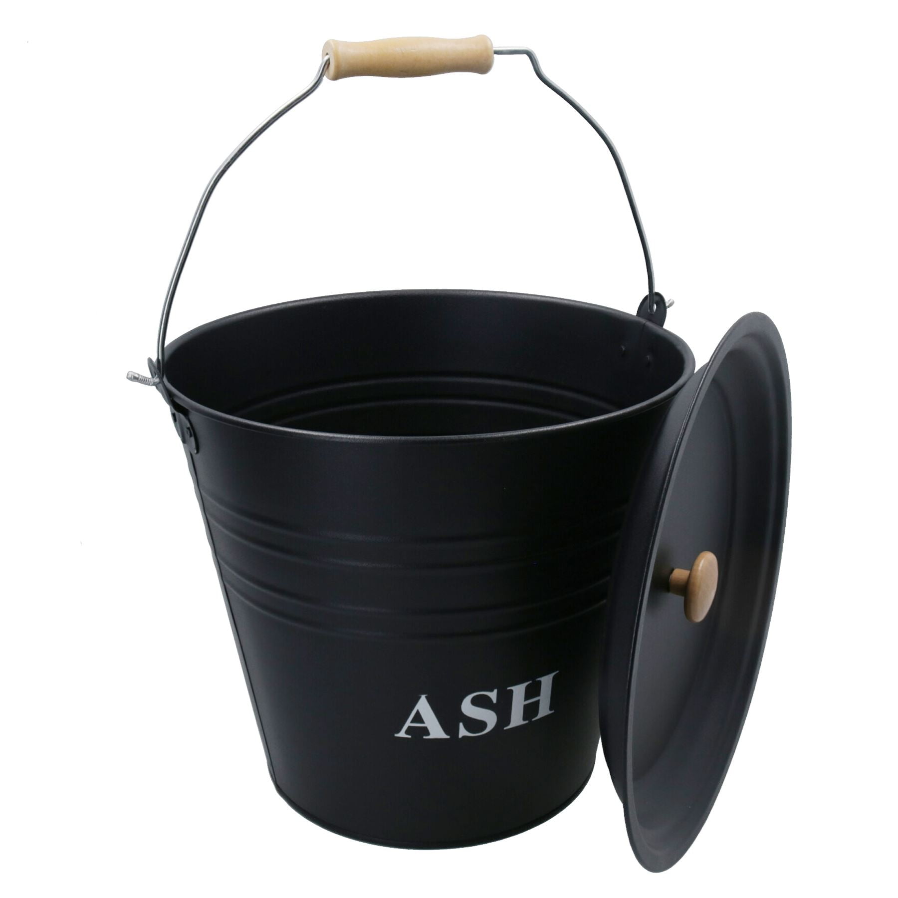 Metal 12 Litre Cap Ash Bucket with Lid Fireplace Fireside Bin Scuttle ...