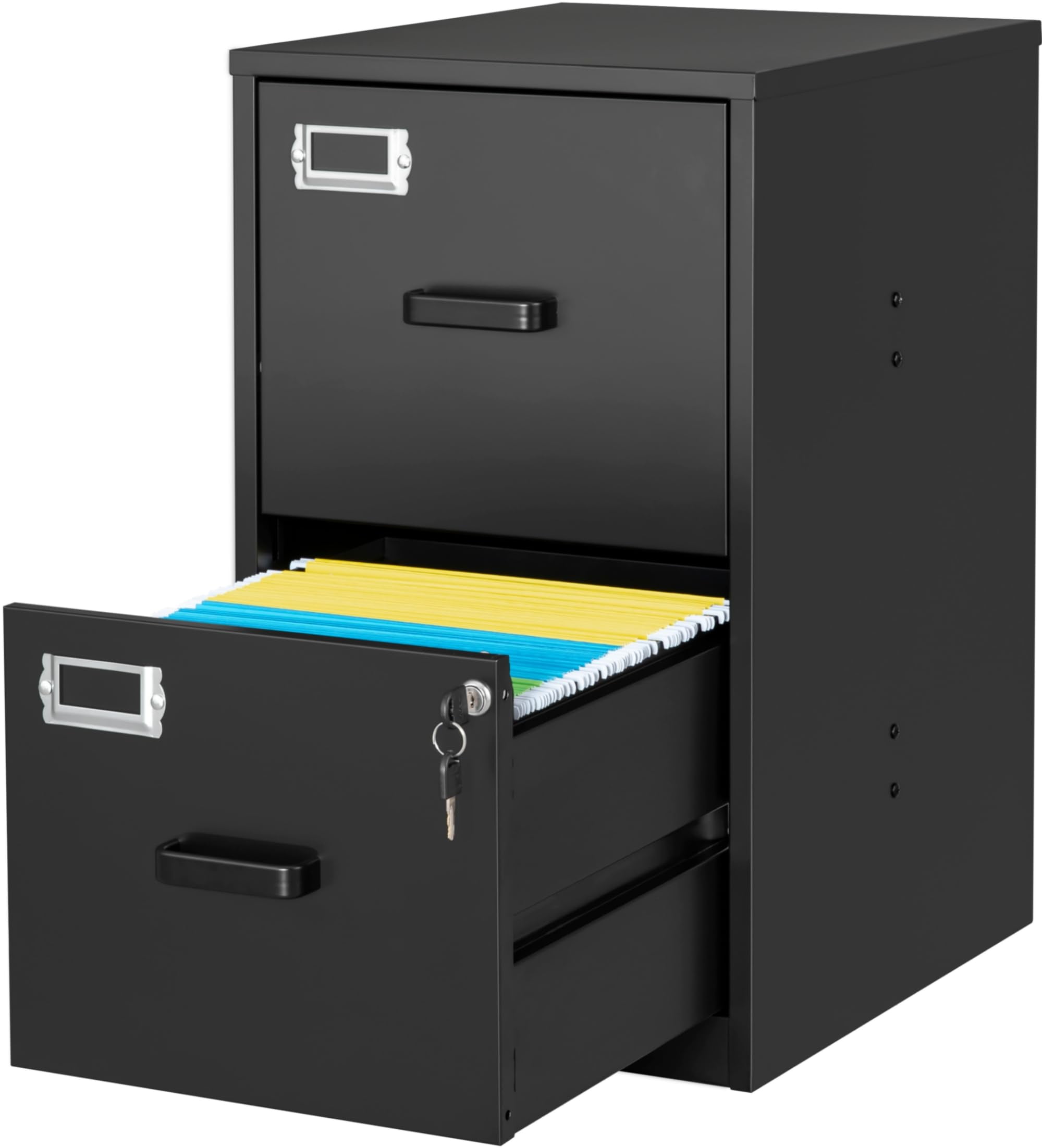 Locking 2 Drawer File Cabinet, Vertical Narrow Metal Filing Storage for Office, Home Use, Space ...