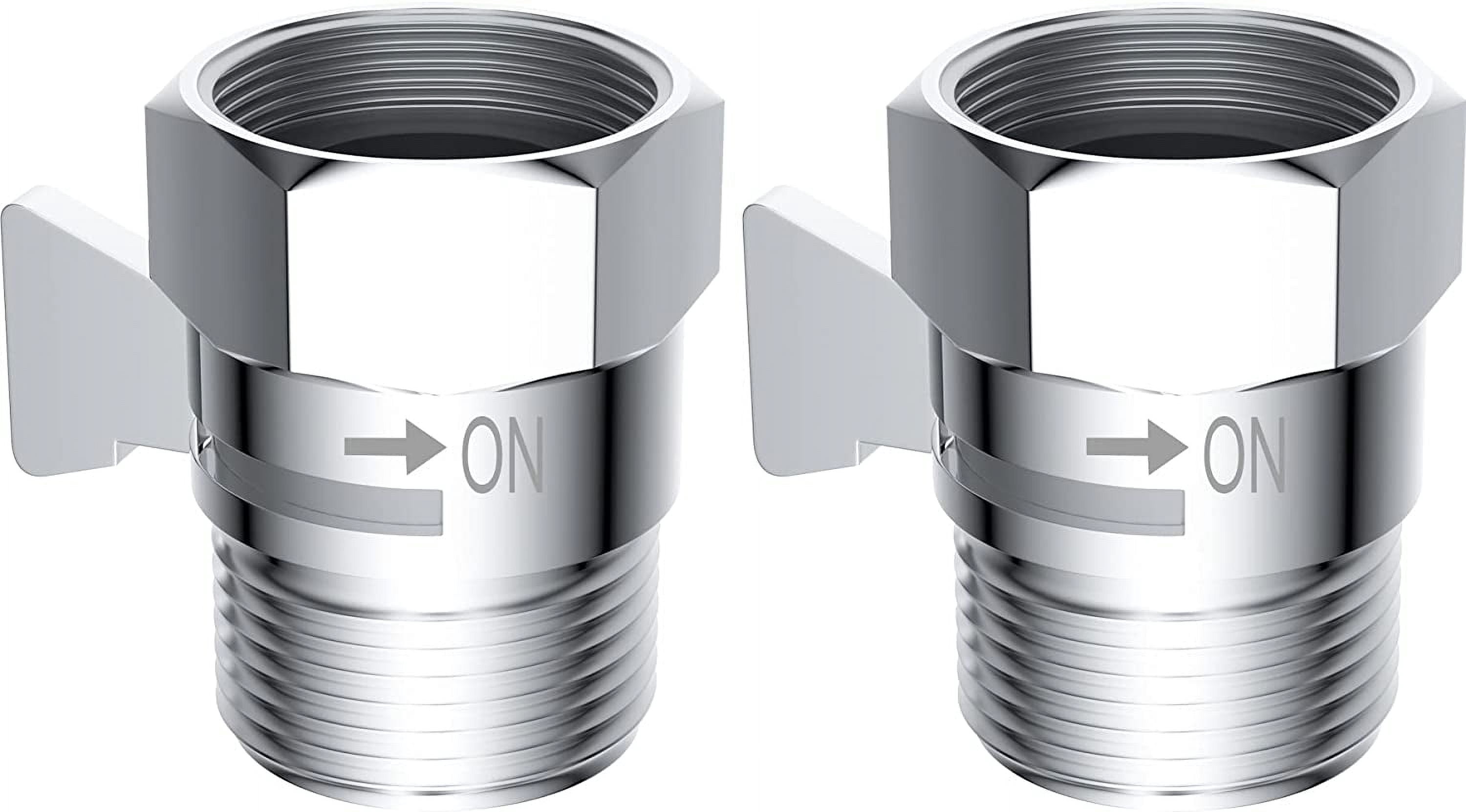 All Metal 2 Pack Shower Head Flow Control Valve, G1/2 Brass Shut-off ...