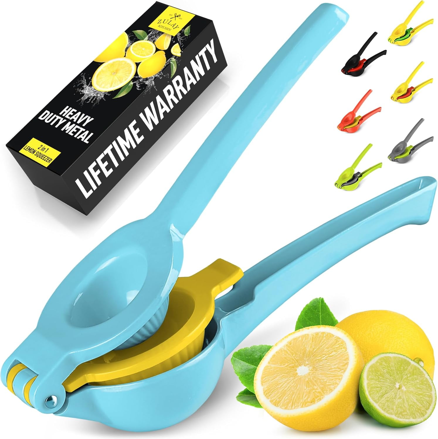 Metal 2-in-1 Lemon Squeezer - Sturdy Max Extraction Hand Juicer Lemon ...