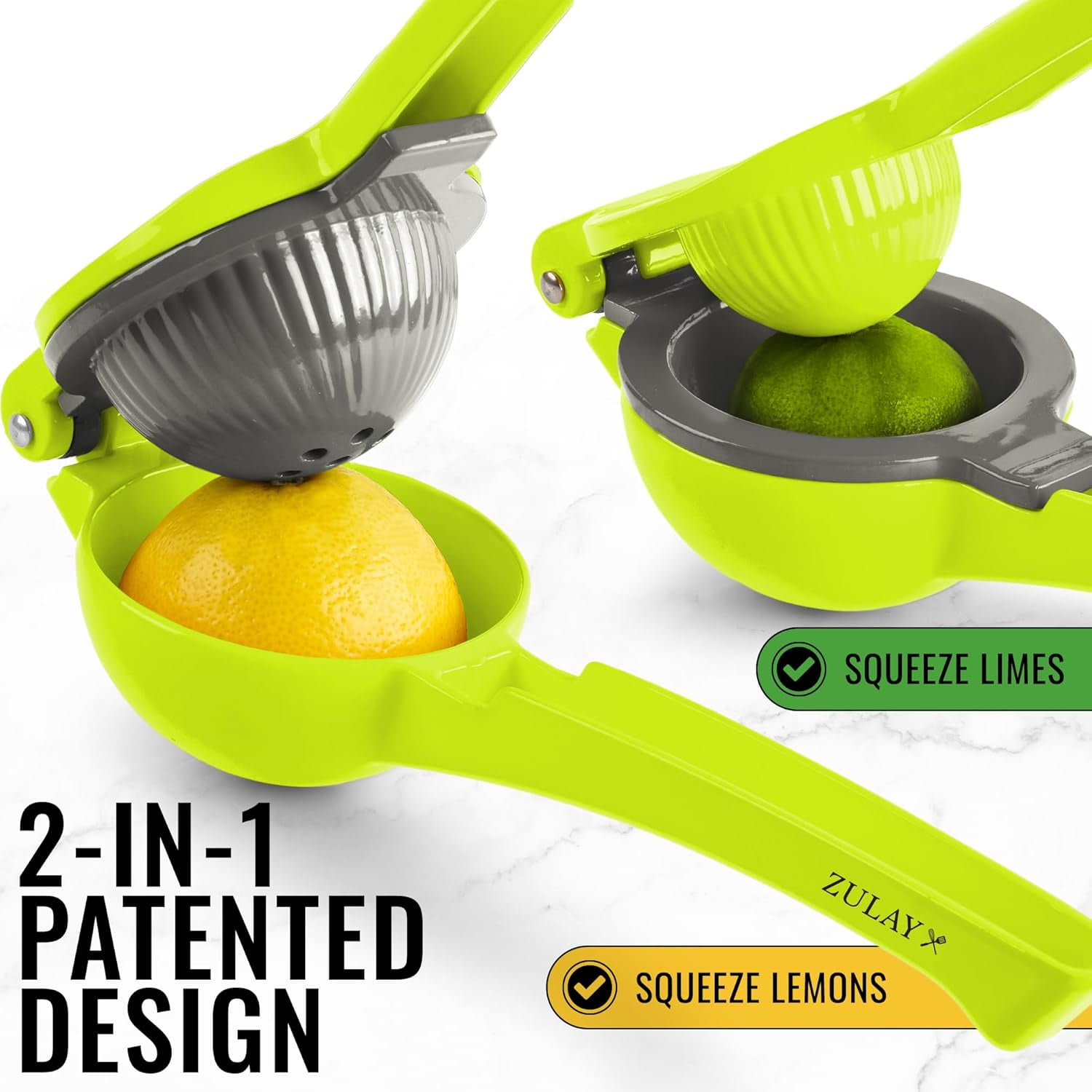 Metal 2-in-1 Lemon Squeezer - Sturdy Max Extraction Hand Juicer Lemon ...