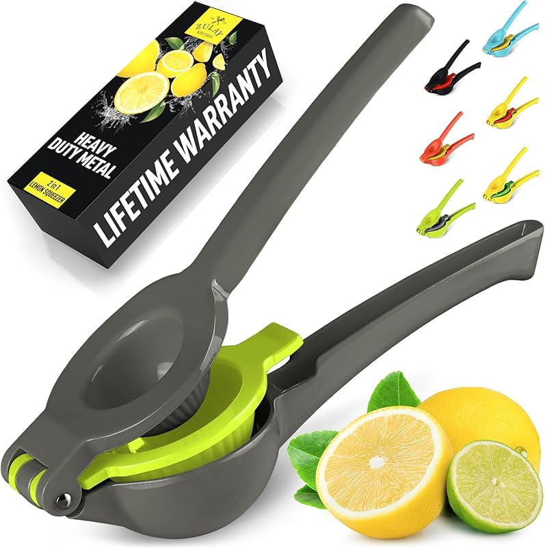Metal 2-in-1 Lemon Squeezer - Sturdy Max Extraction Hand Juicer Lemon ...