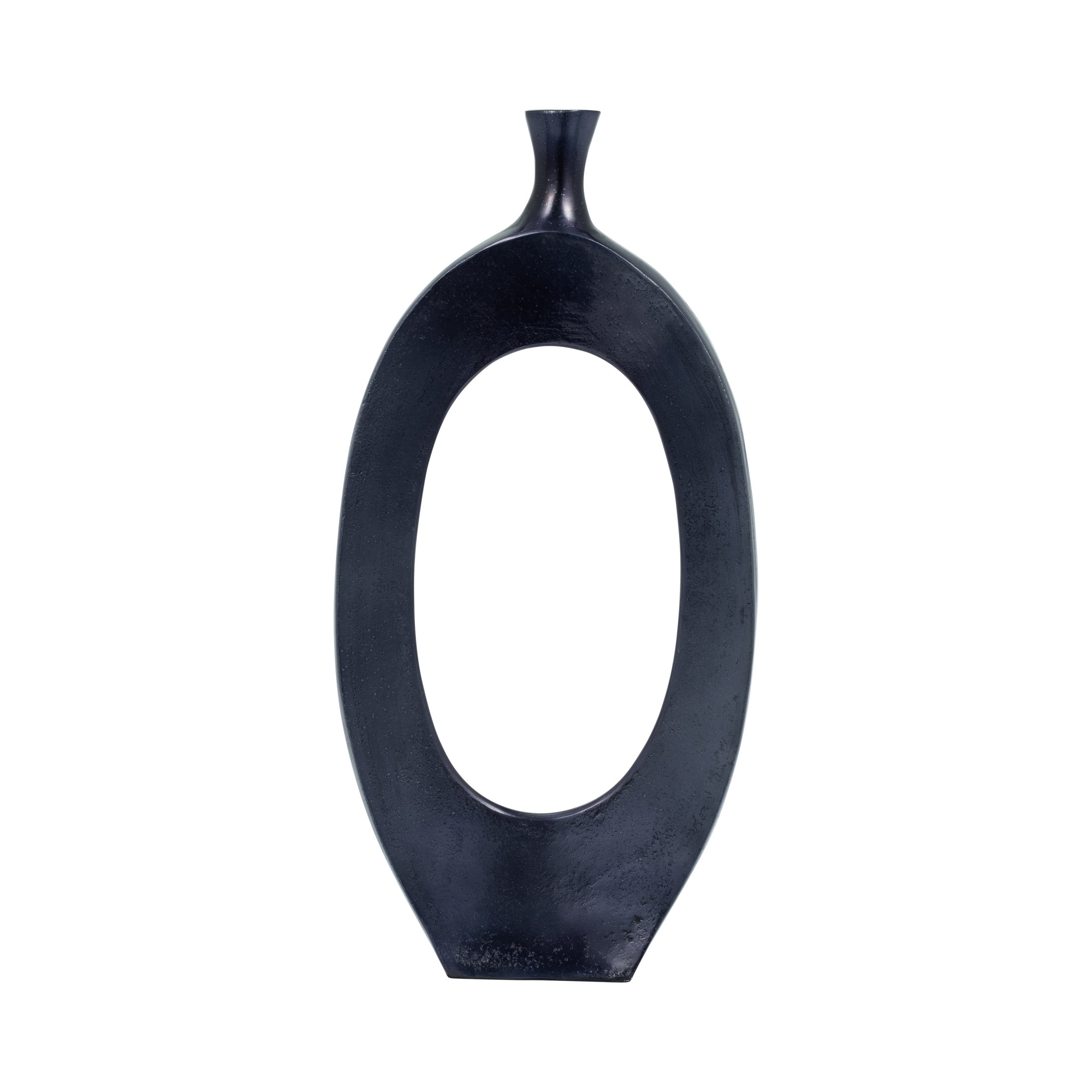 Metal, 20" Tall Open Cut Out Vase, Cobalt Blue, Round, 20"H, Solid ...
