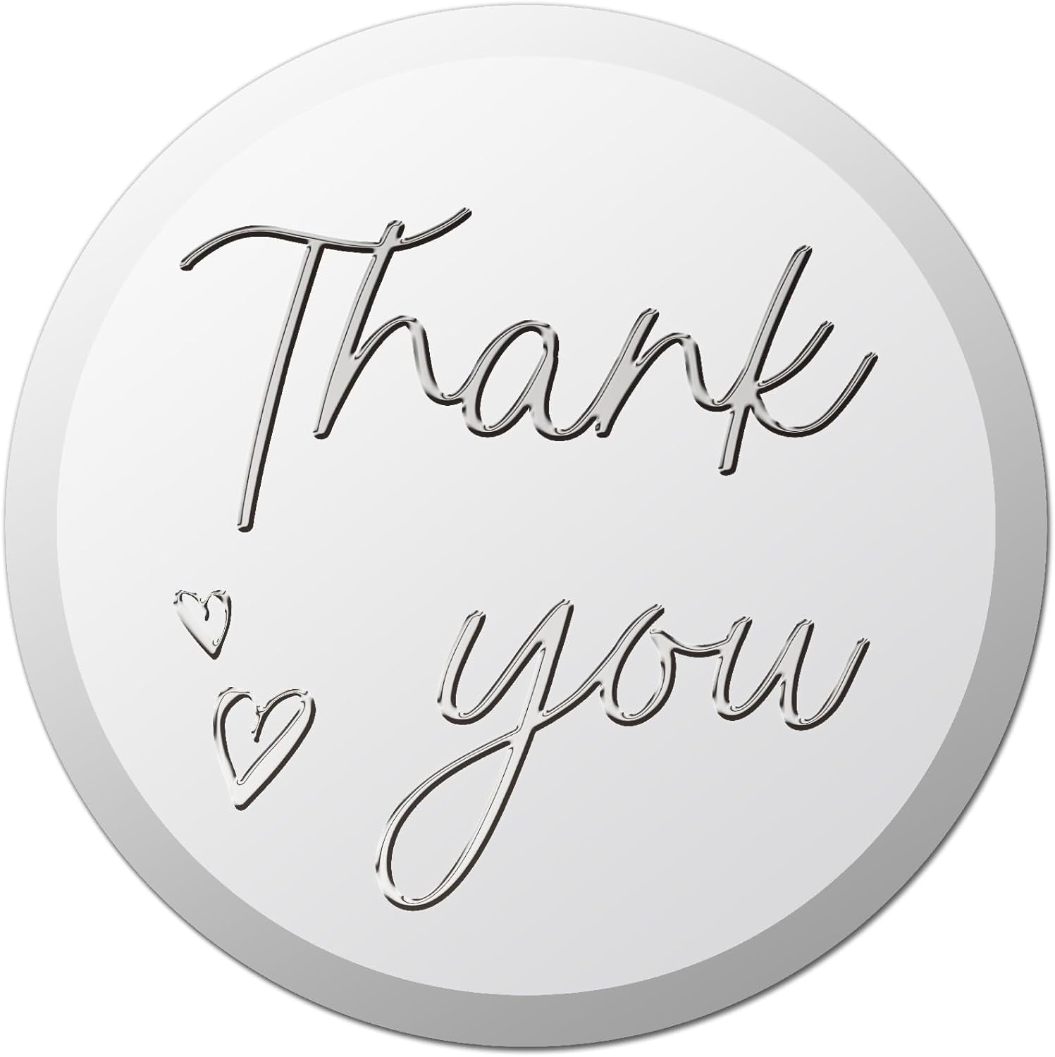 Metal 25 sheet Custom Round Silver Foil Embossed Picture Stickers You Make a Difference Self ...