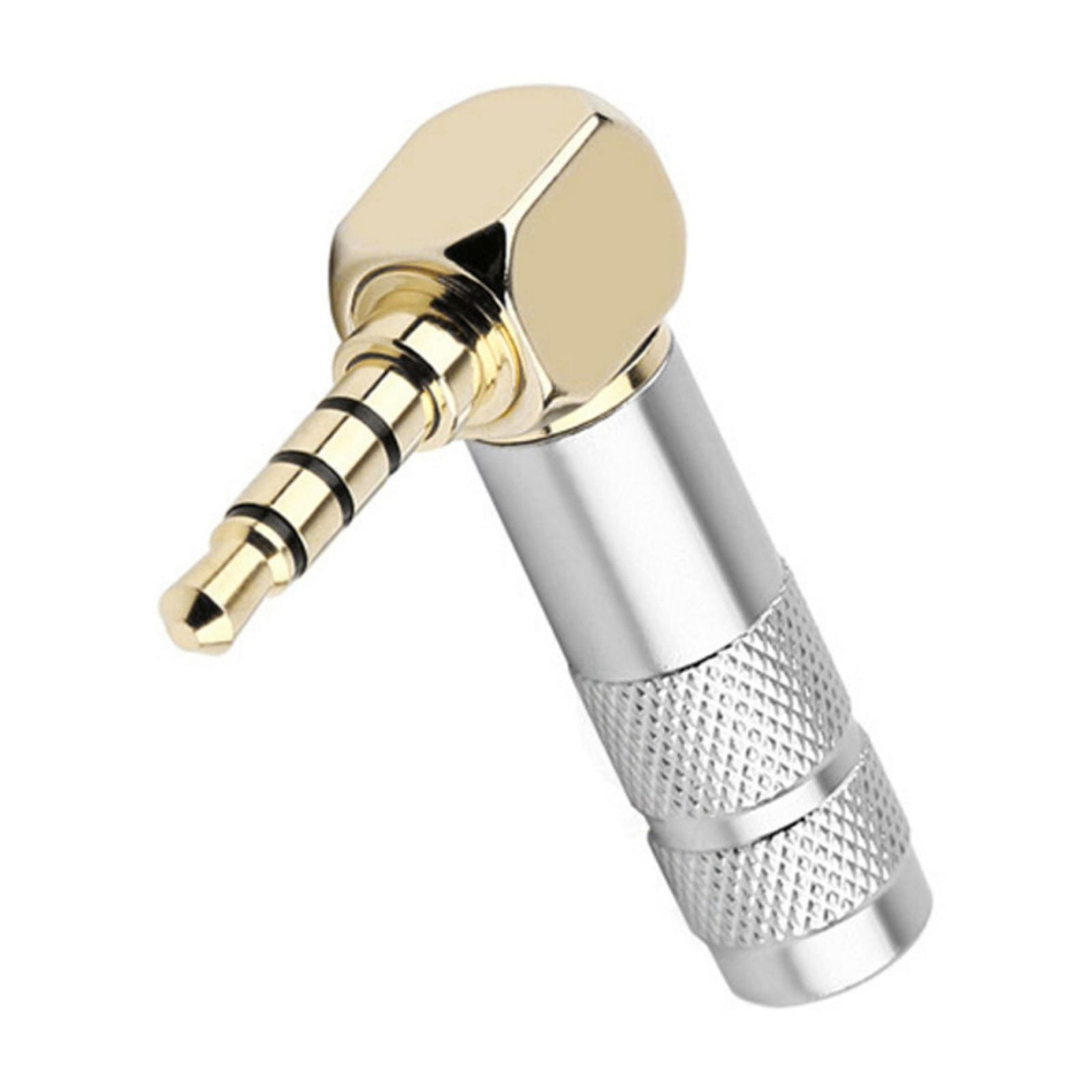 Metal 3.5mm 4Pole Plugs 3.5mm Angles Male to Female Adapter Suitable ...