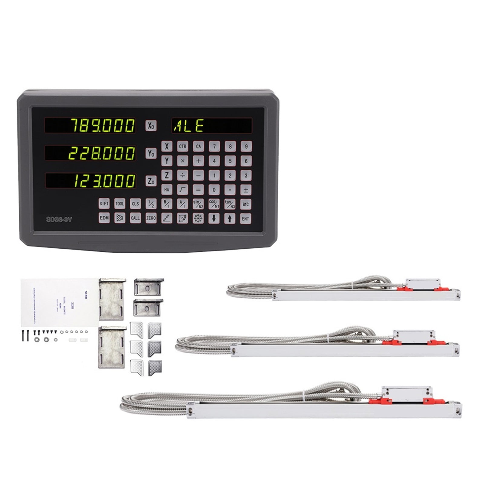 Metal 3 Axis DRO Kits Digital Readout Display With Linear Scale Encoder Sensor 70-1020mm For ...