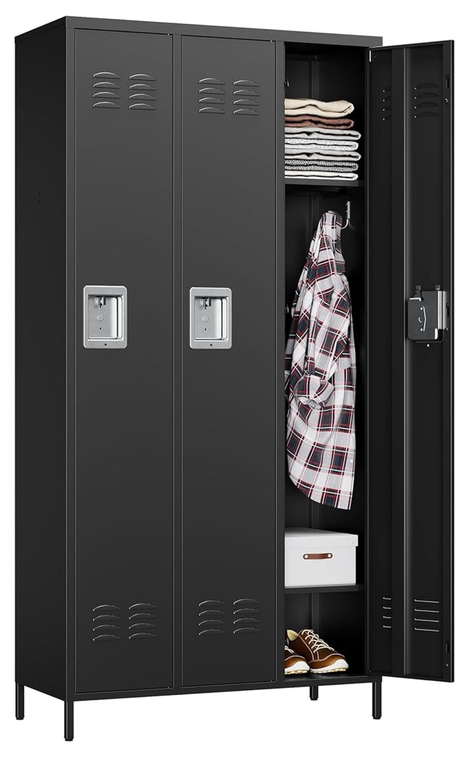 Metal 3-Door Storage Cabinet for Employees, School, Hospital, Gym ...