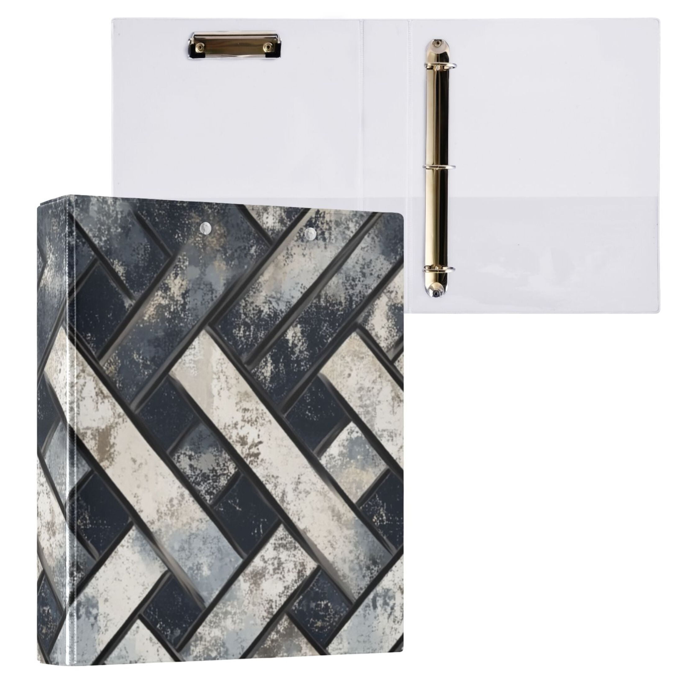 Metal 3 Ring Binders 1.5 inch Hardcover File Folders with Interior ...