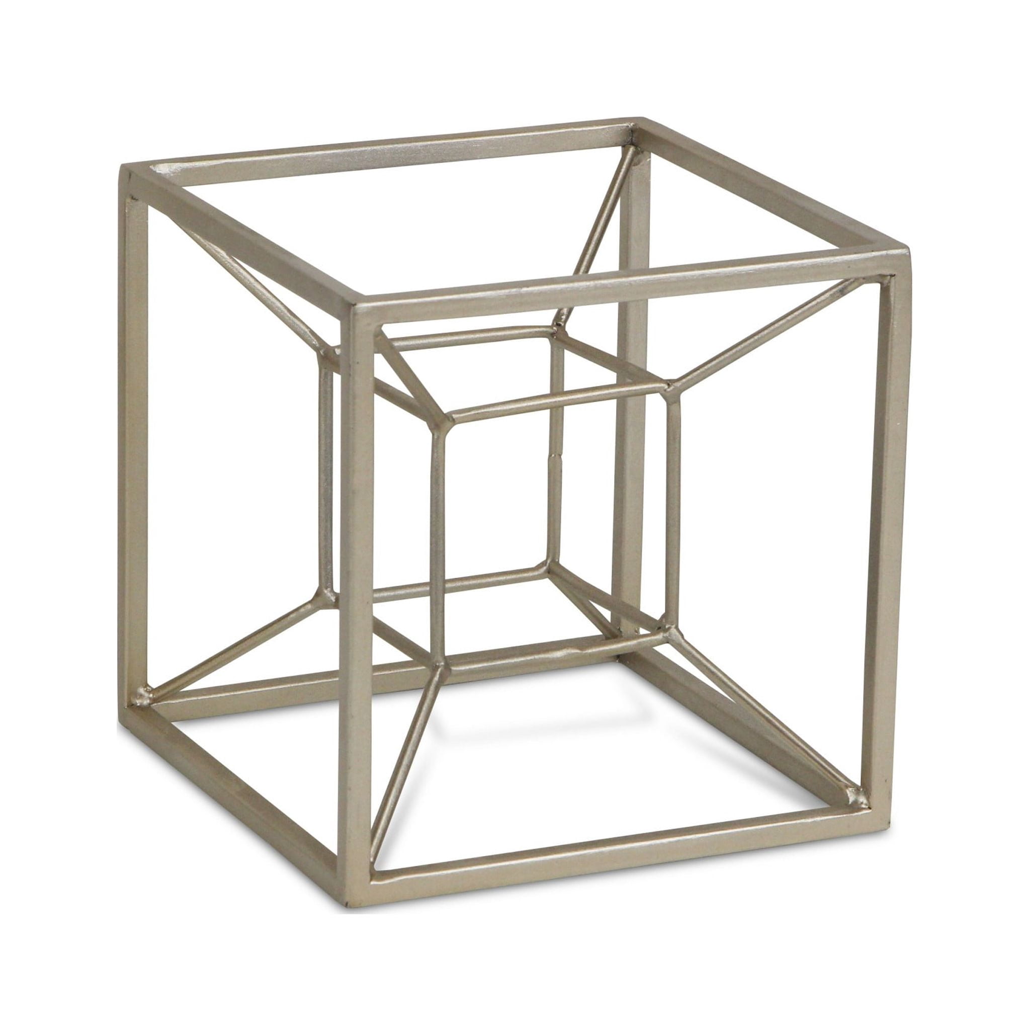 Metal 3D Cube Decorative Sculpture - Walmart.com