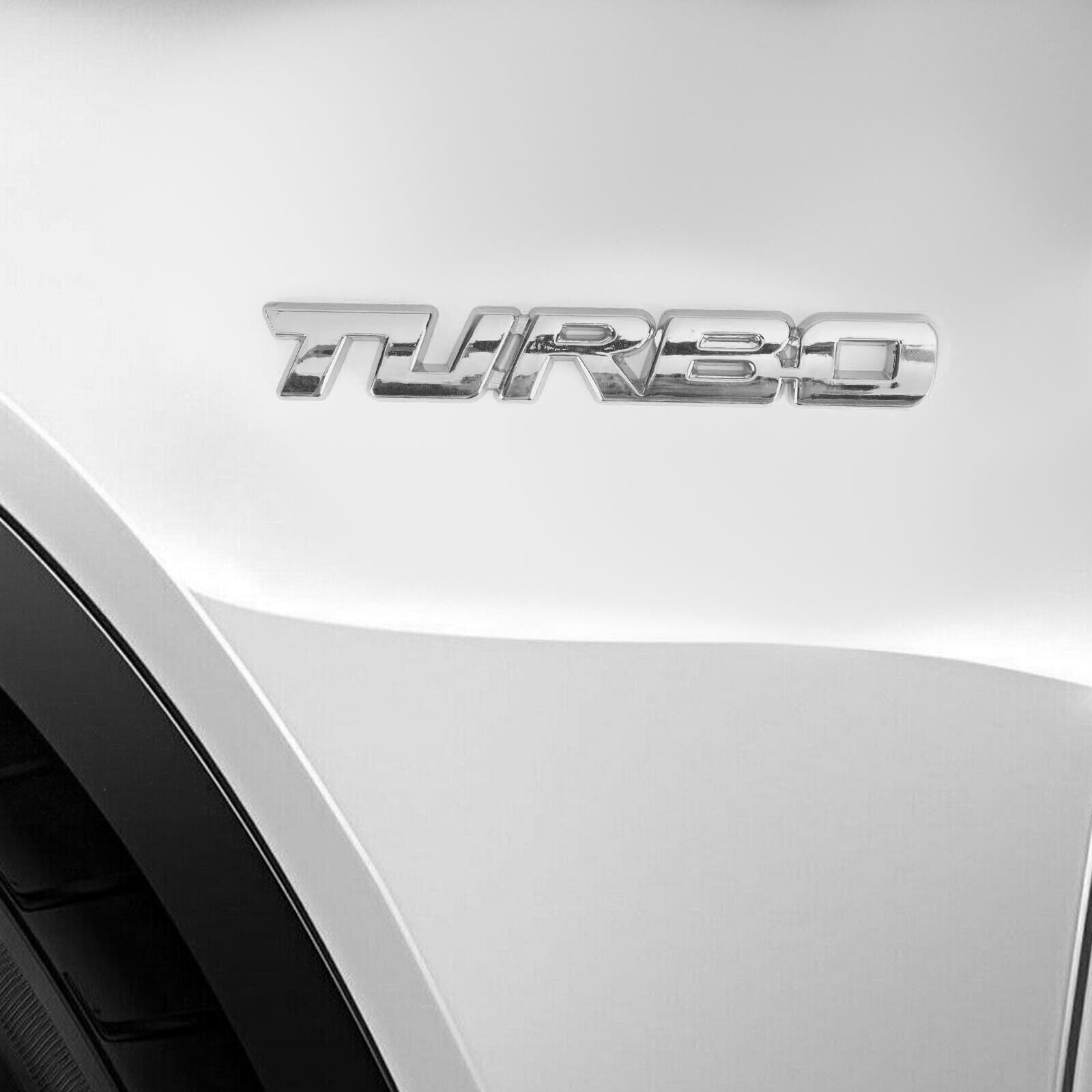 Metal 3D Turbo Logo Car Emblem Badge Sticker Trunk Bumper Decal Silver ...